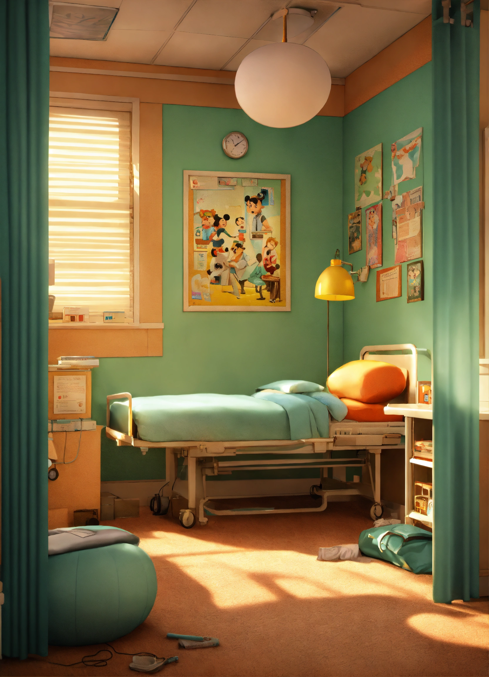 Lexica - Poster Hospital Room, Disney Style, Pixar Style