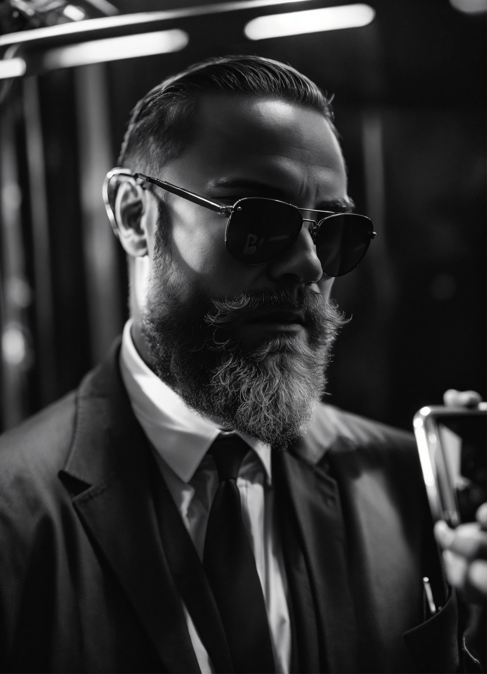 Lexica - An FBI agent taking a selfie with a slight beard with ...