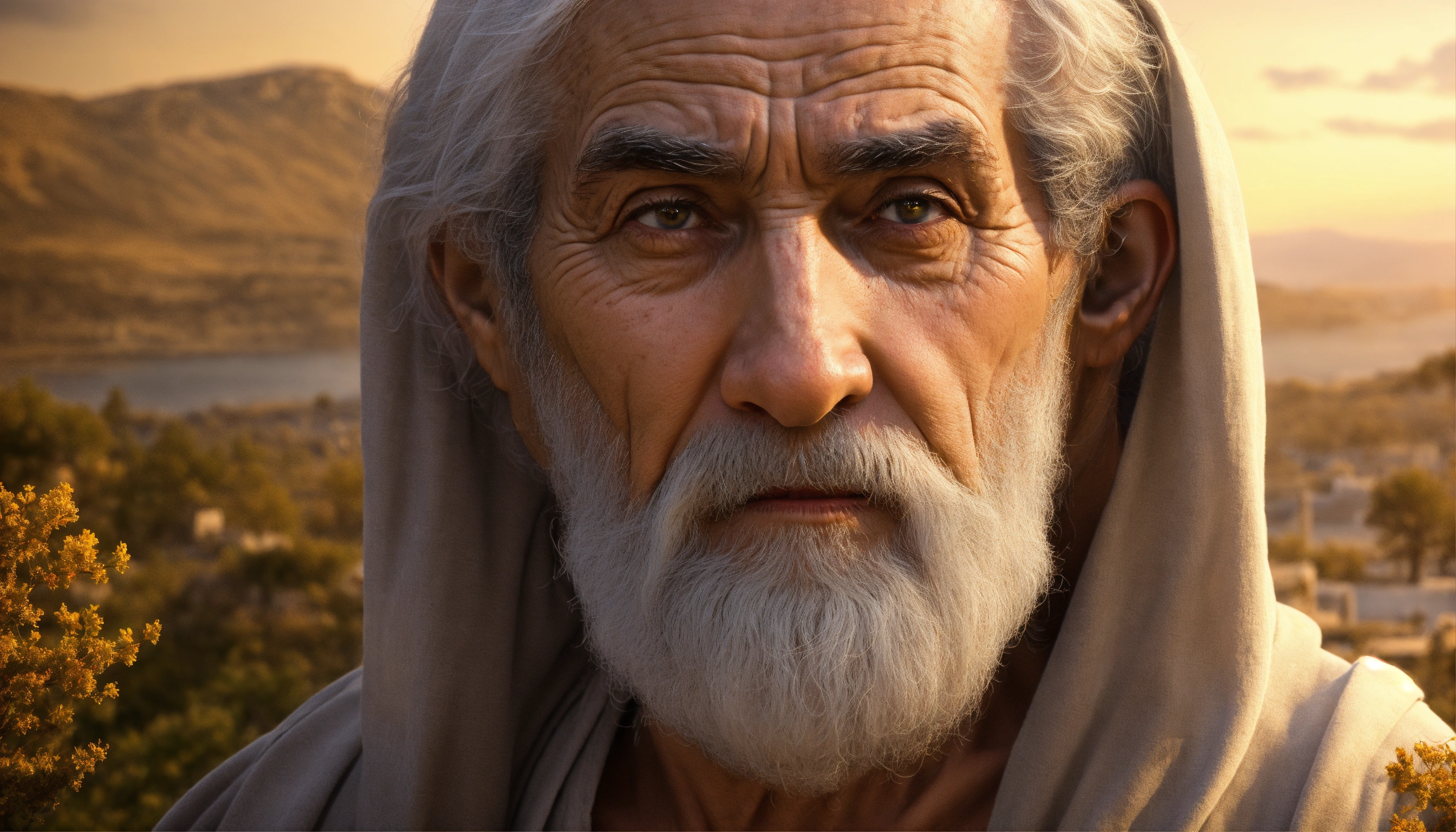 Lexica - Old greek man, serene eyes, ancient greece background ...
