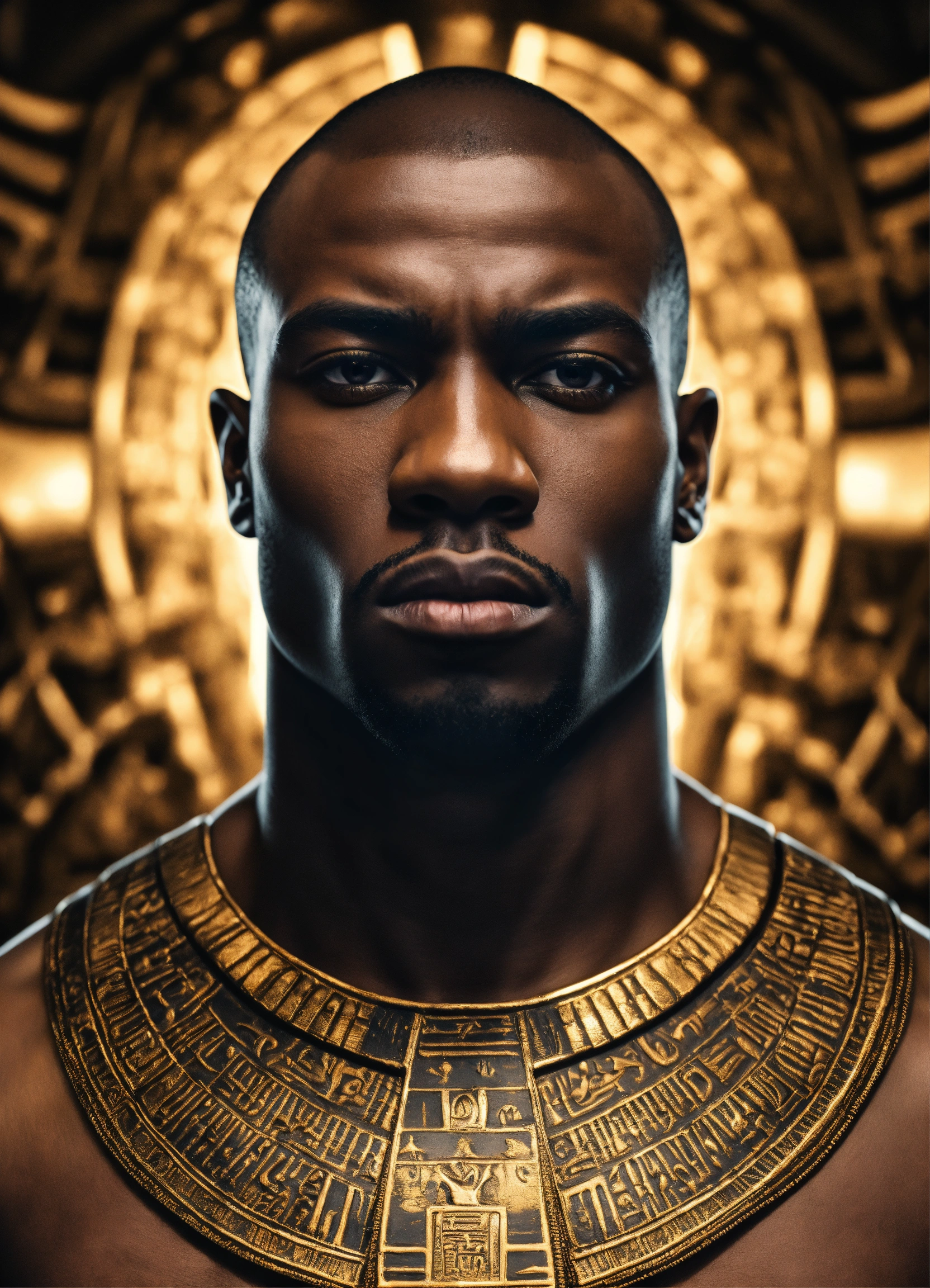 Lexica - A symmetrical huge bodybuilder close-up of an African male ...