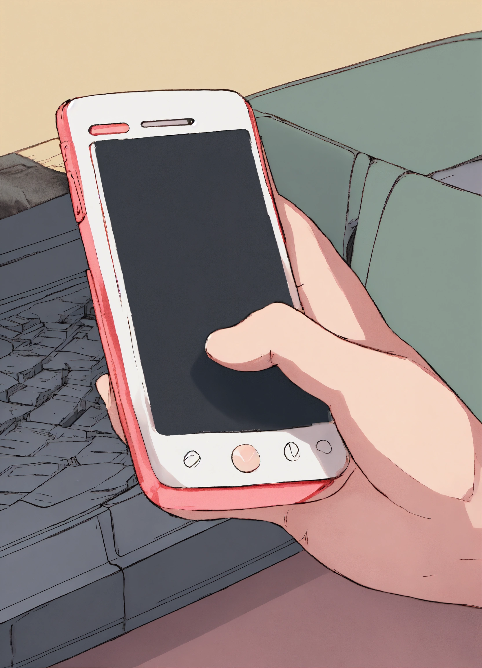 Lexica - Hand holding cellphone, animation