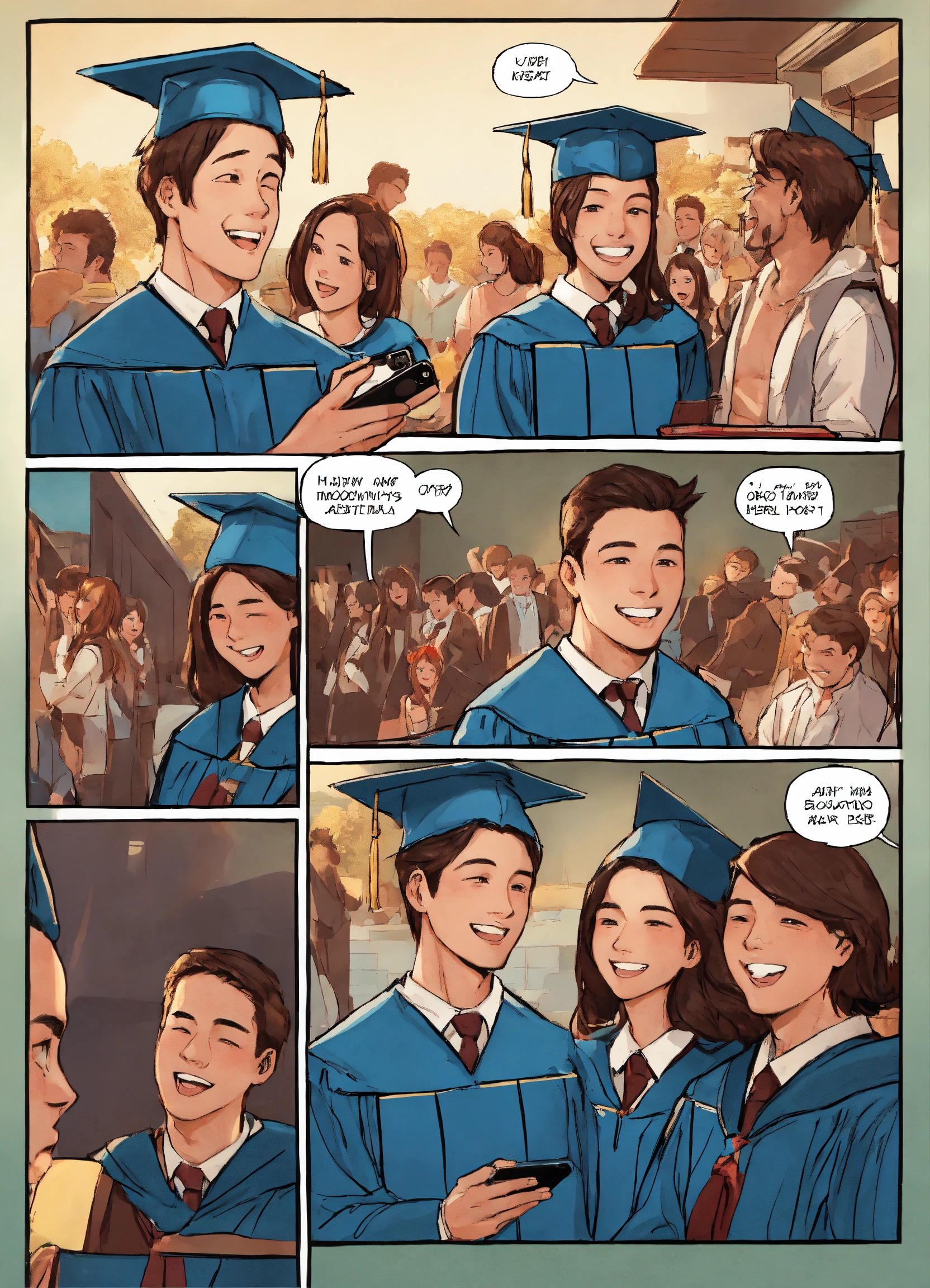 Lexica - Comic a young guy graduating from the University, taking a ...