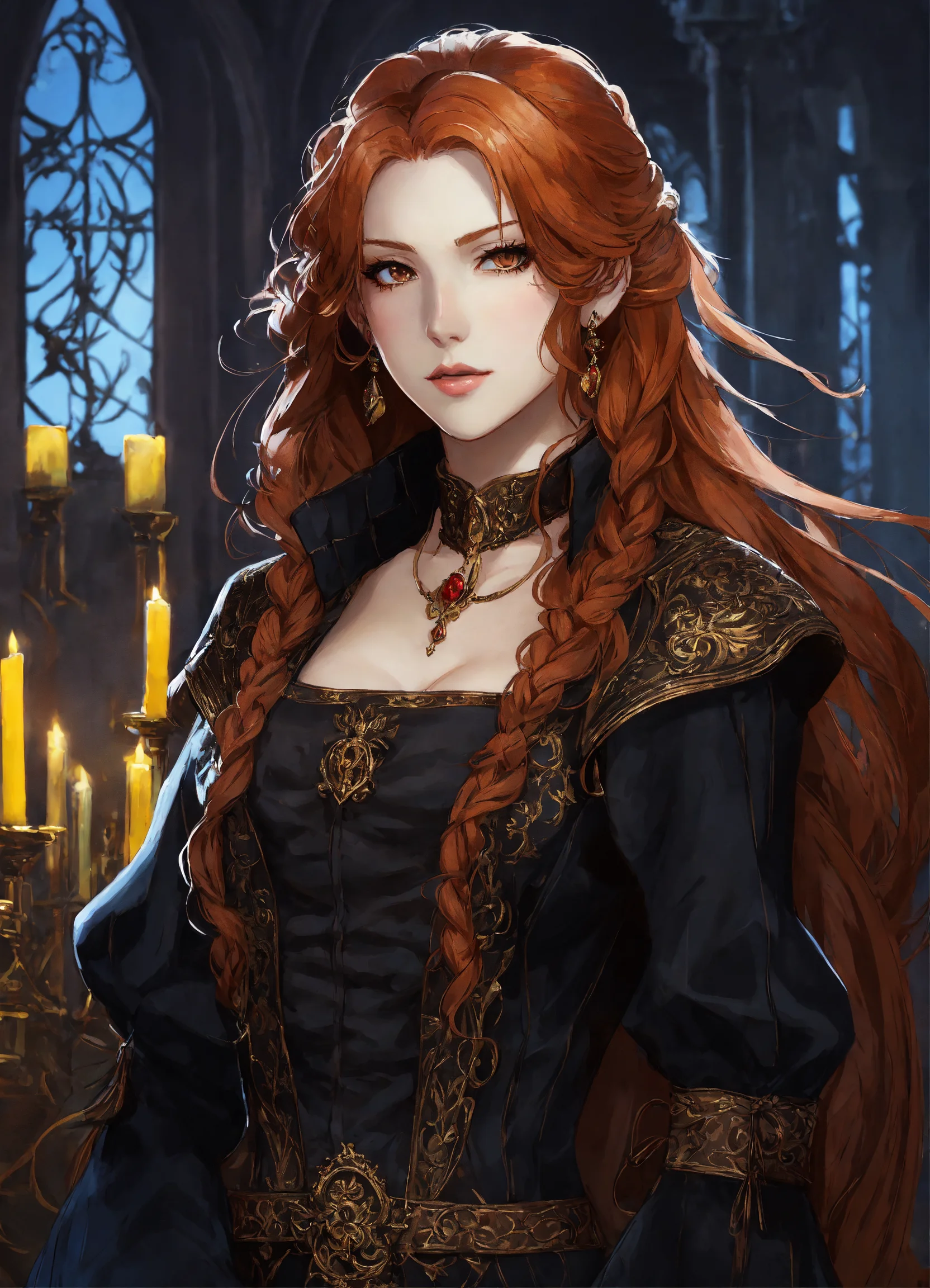 Lexica - Beautiful redhead woman in the style of anime castlevania ...