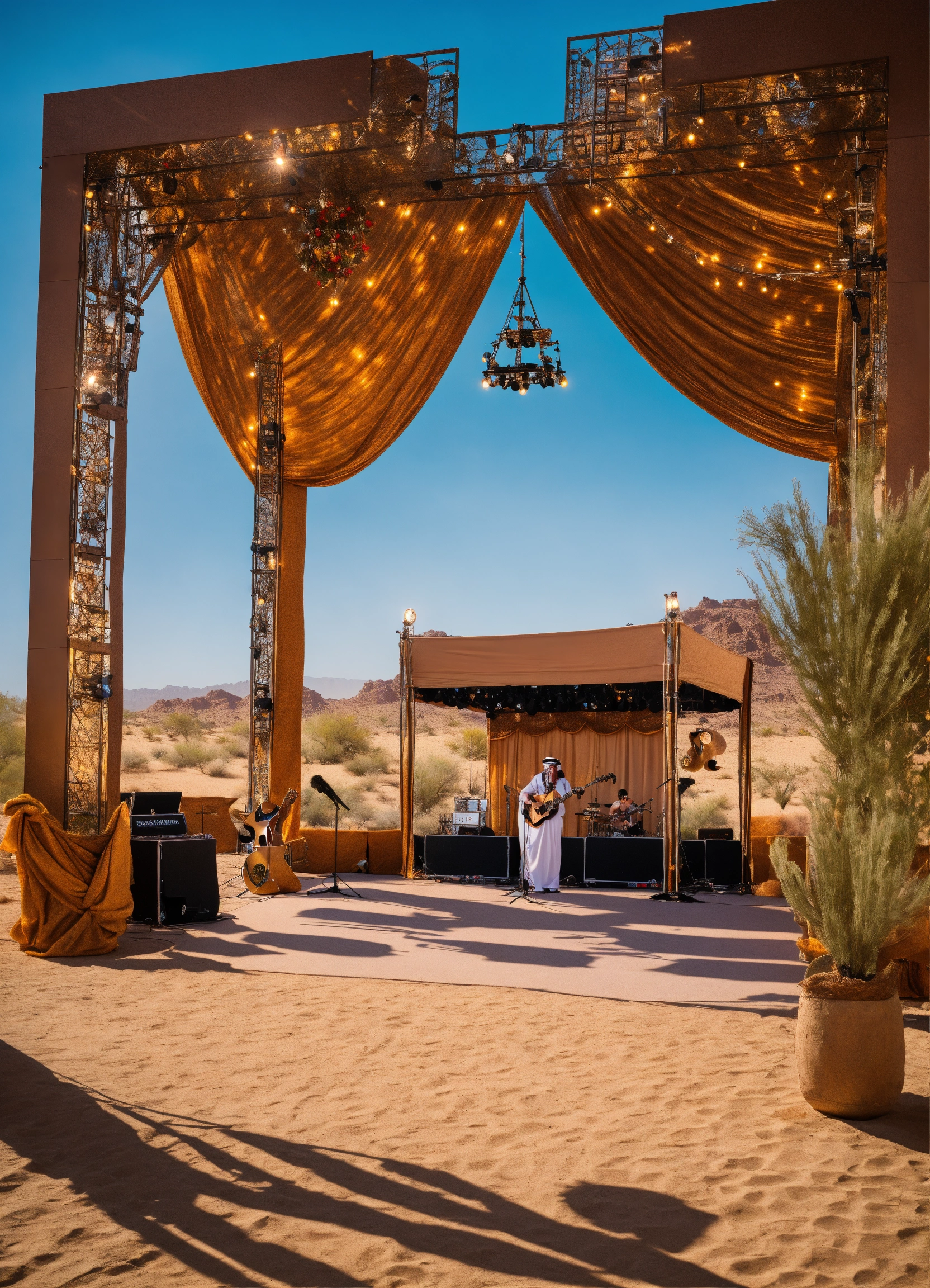 Lexica - Desert Arabian themed outdoor concert stage with live music bands
