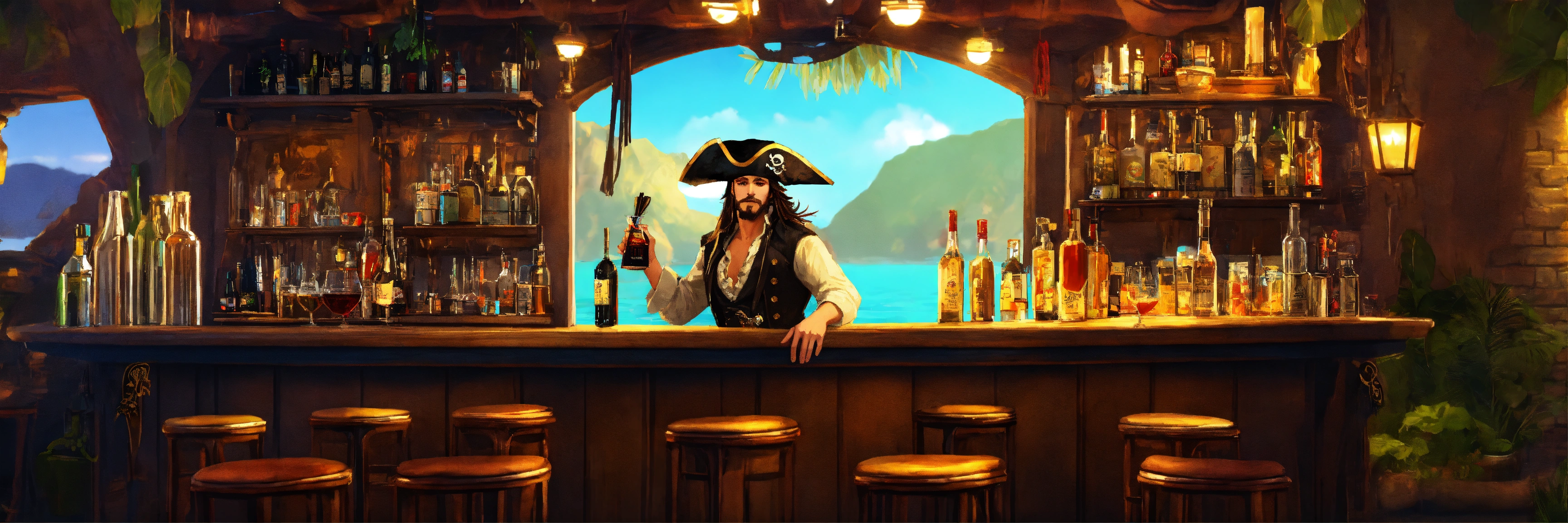 Lexica - Pirate Bartender, 8k