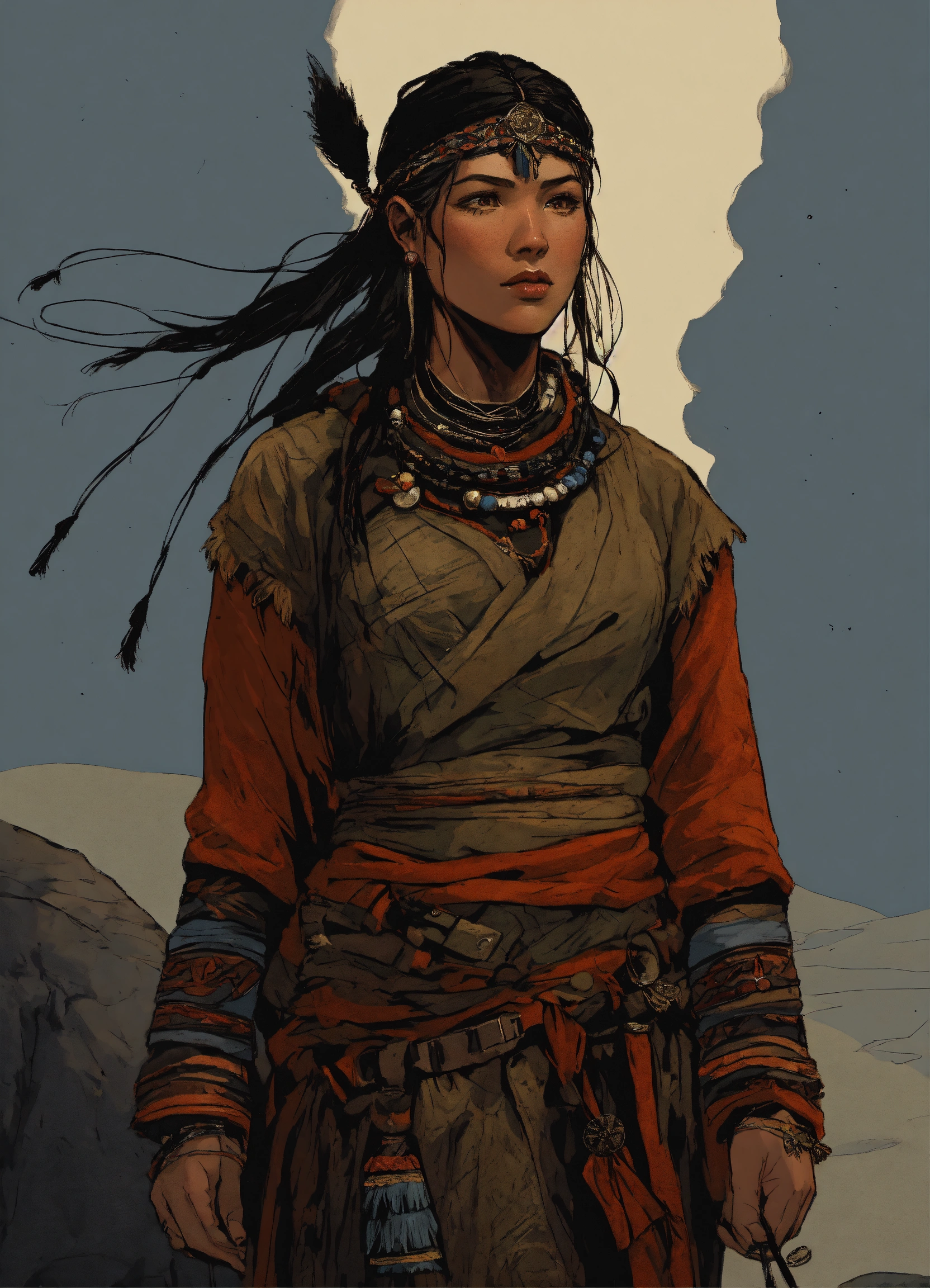 Lexica - Illustration of a young Sámi woman in the style of Bernie ...