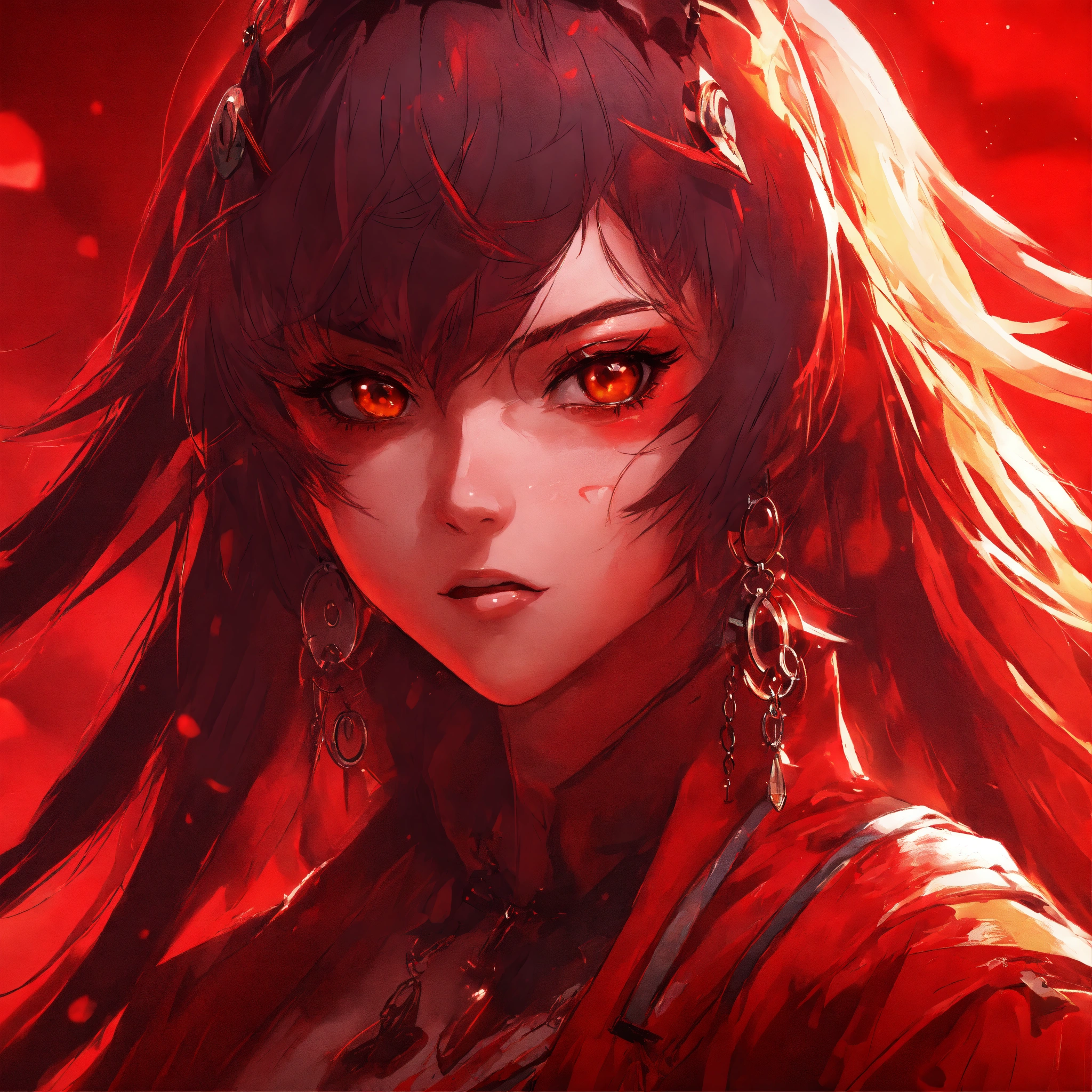 Lexica Generate A Crazy Anime Villain Girl Red Background War