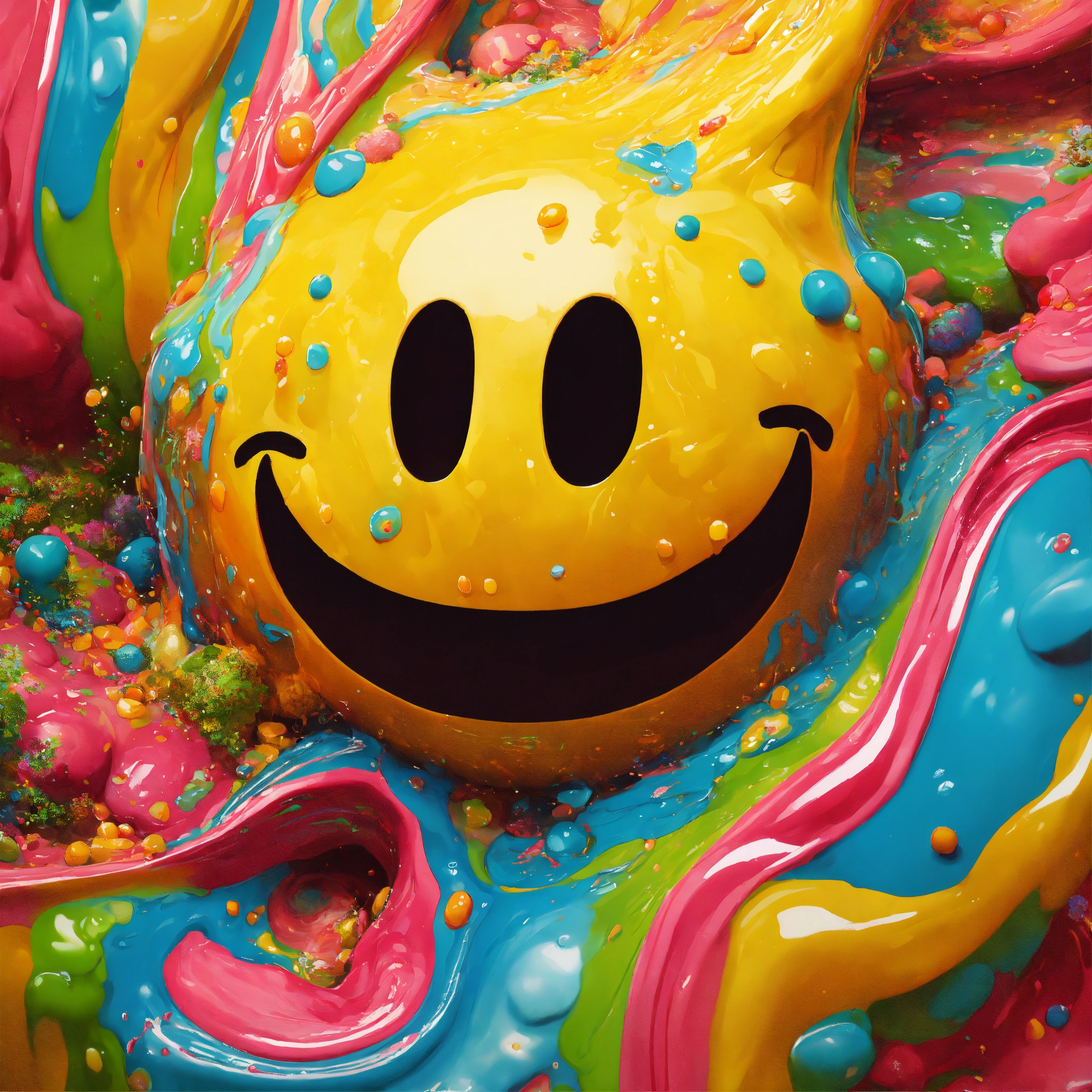 Lexica - Splash art, a quirky liquid portrait of a smileynt , splash ...