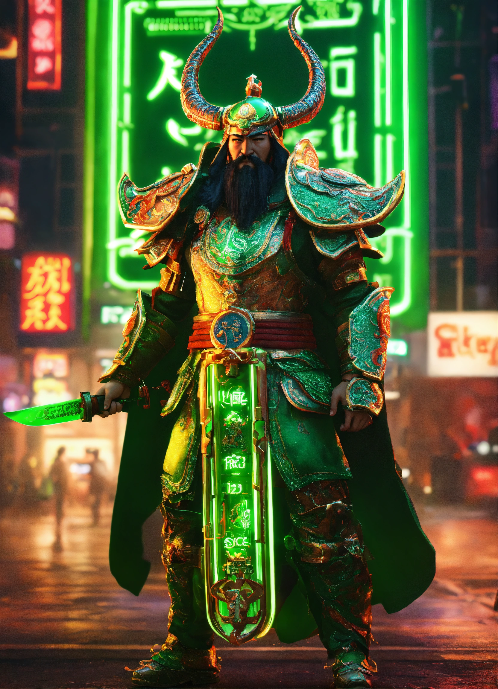 Lexica - 3D REAL Guan Yu is the god of WAR AND LUCK, THE GREEN DRANGON ...