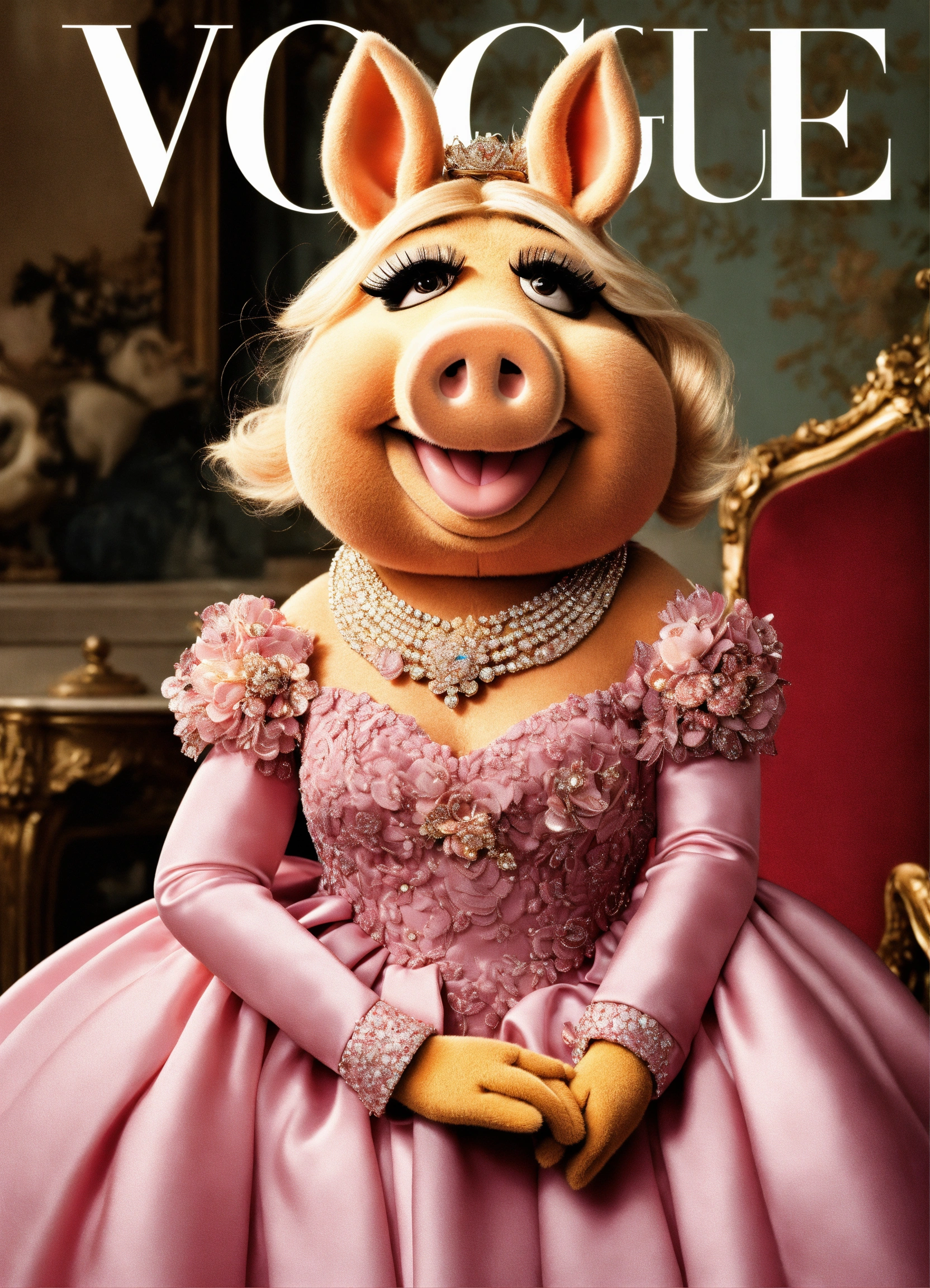 Lexica - Ms. Piggy cover of vogue magazine, formal, beautiful, highly ...