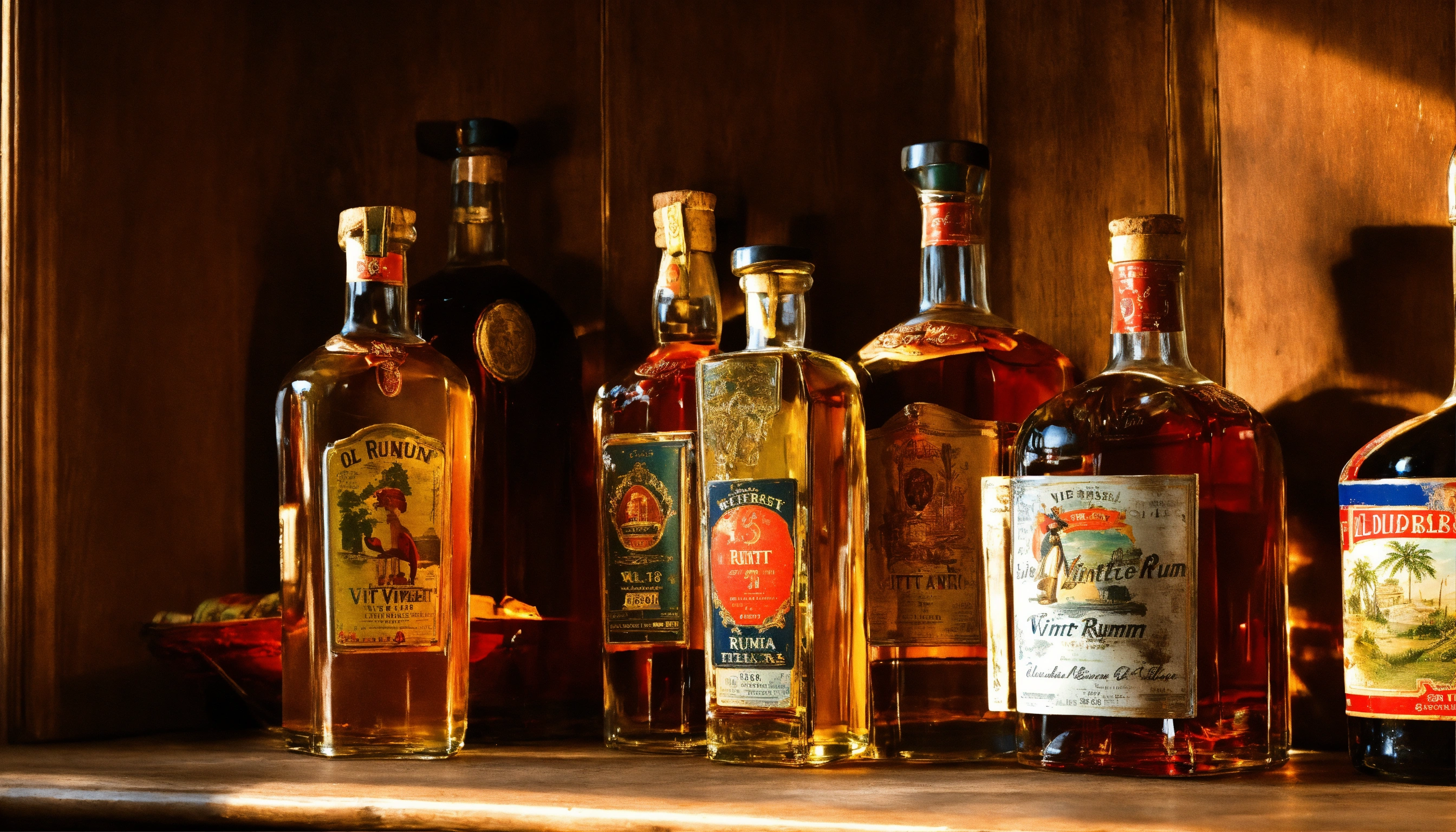 Lexica - Old rum bottles vintge exposed
