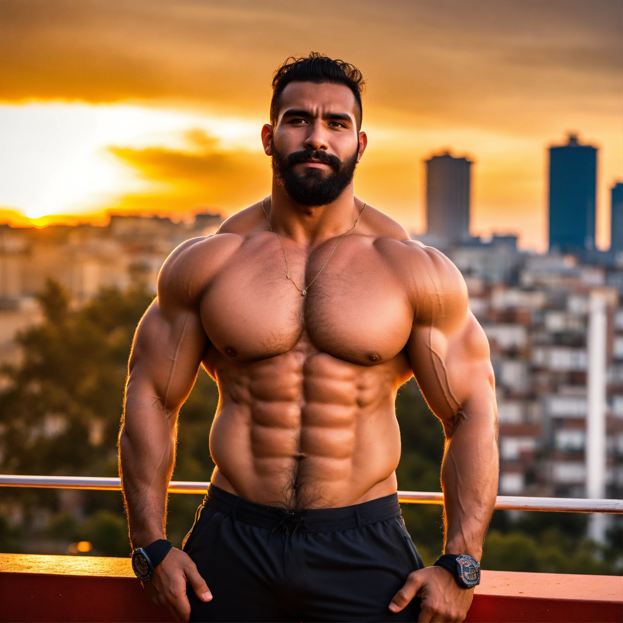 Lexica - 30-year-old hairy Colombian man with big muscles, big ...