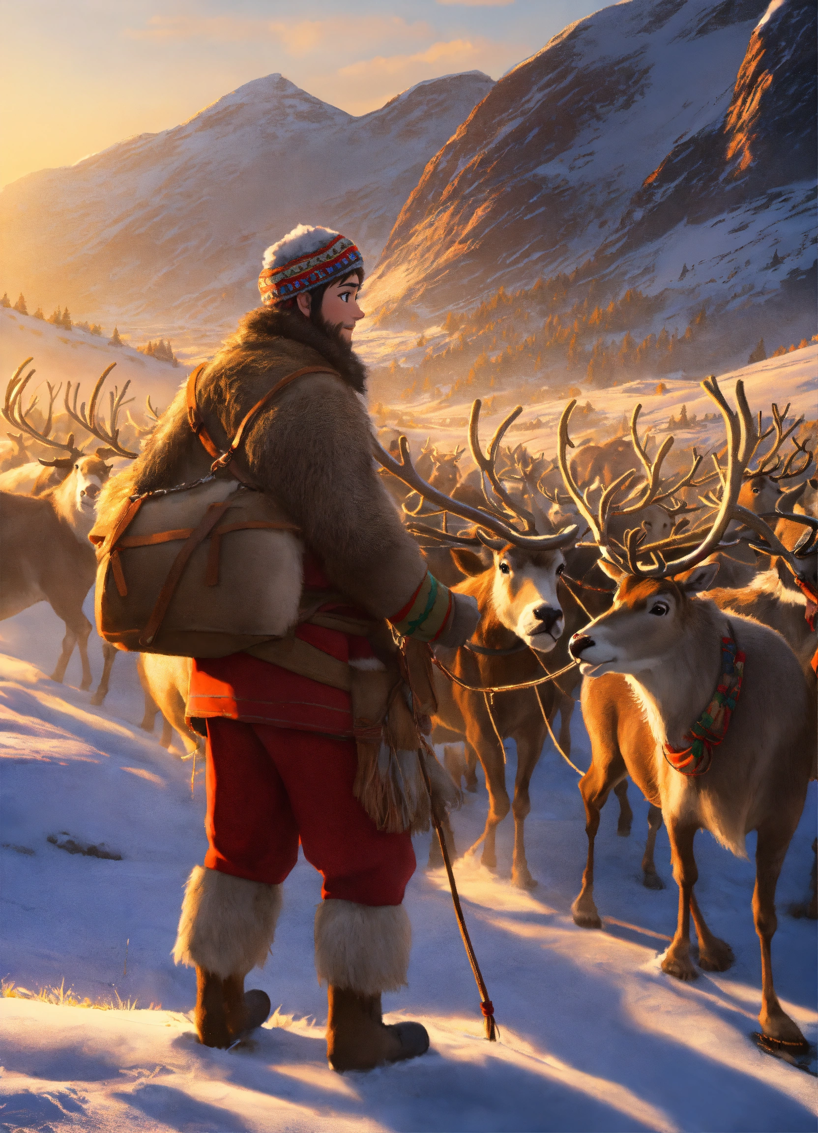 Lexica - A pixar animated photo of a sami person from norway herding ...