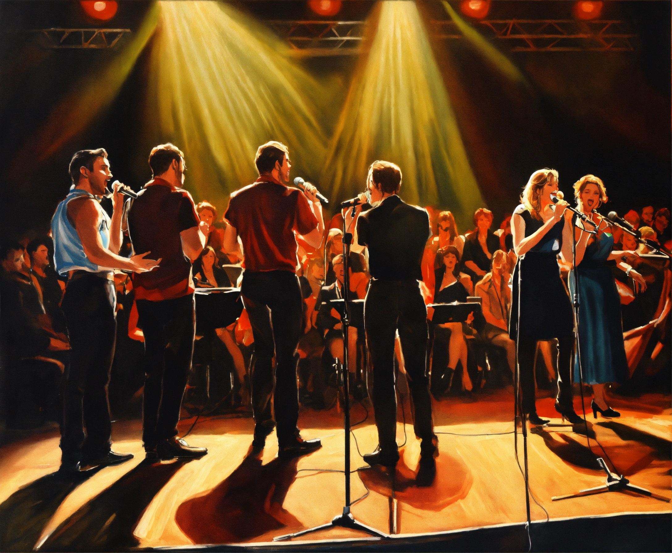 Lexica - Singers on stage, photorealism