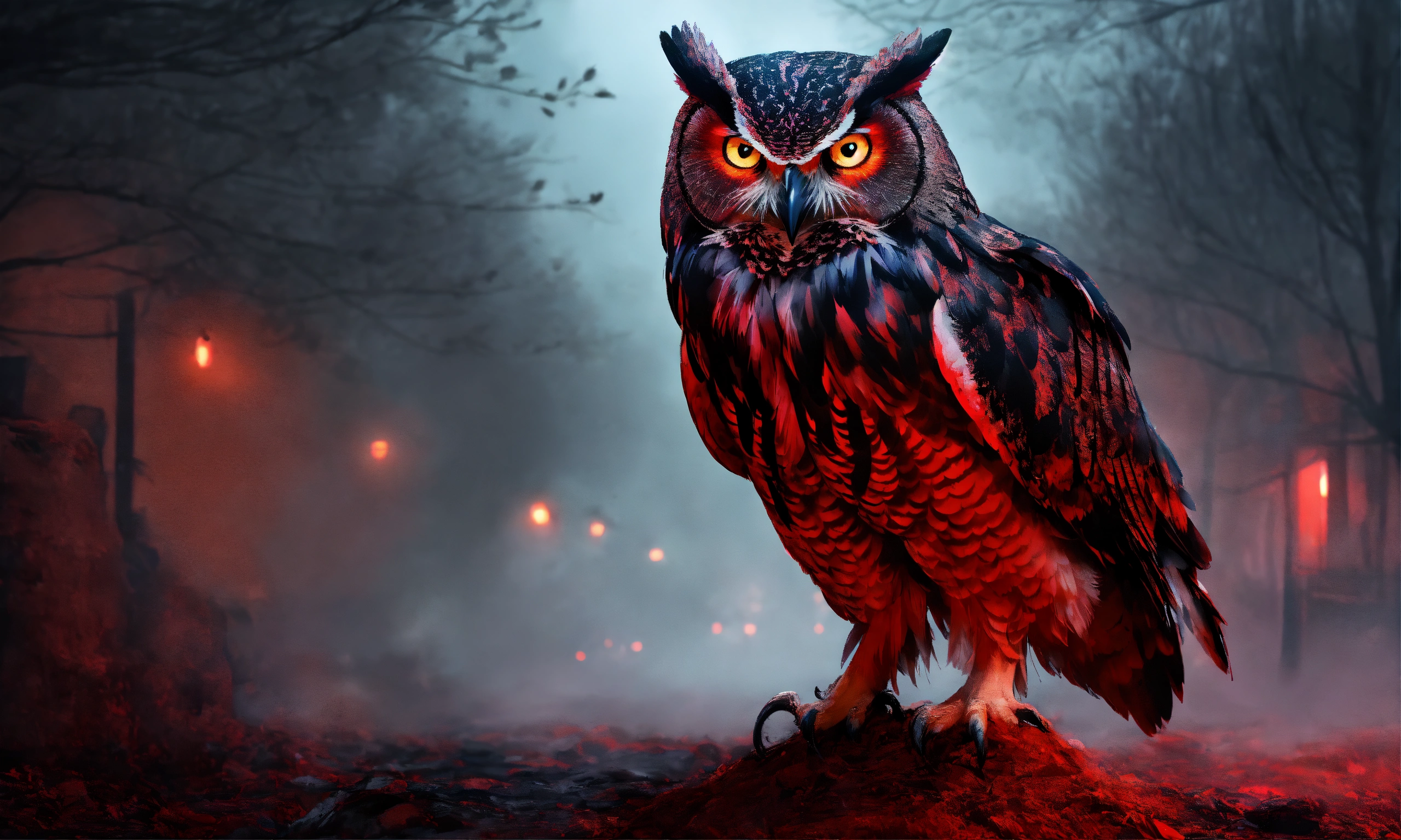 Lexica - Evil ferocious extraterrestrial predator owl in a lot of fog ...