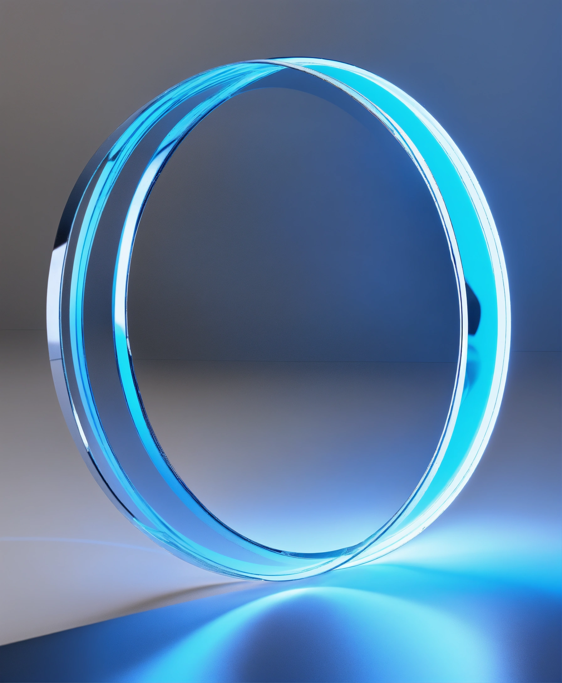 Lexica - An optically clear, thin glass circle, seen from a side angle ...