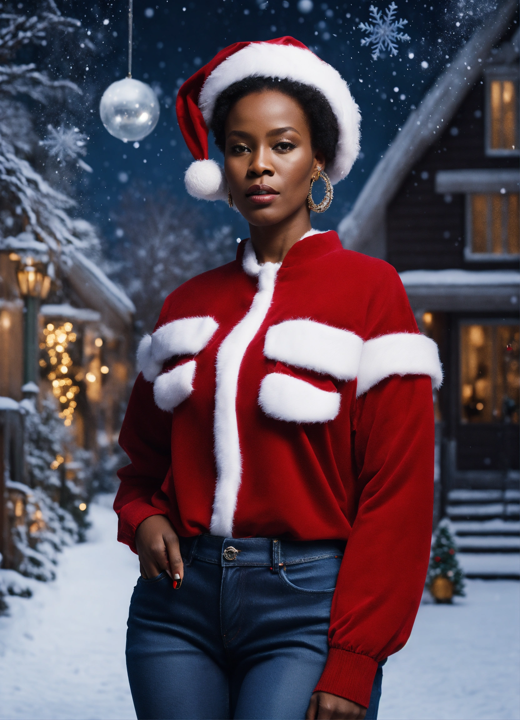 Lexica - A extremely beautiful modern African American Mrs. Santa Claus ...