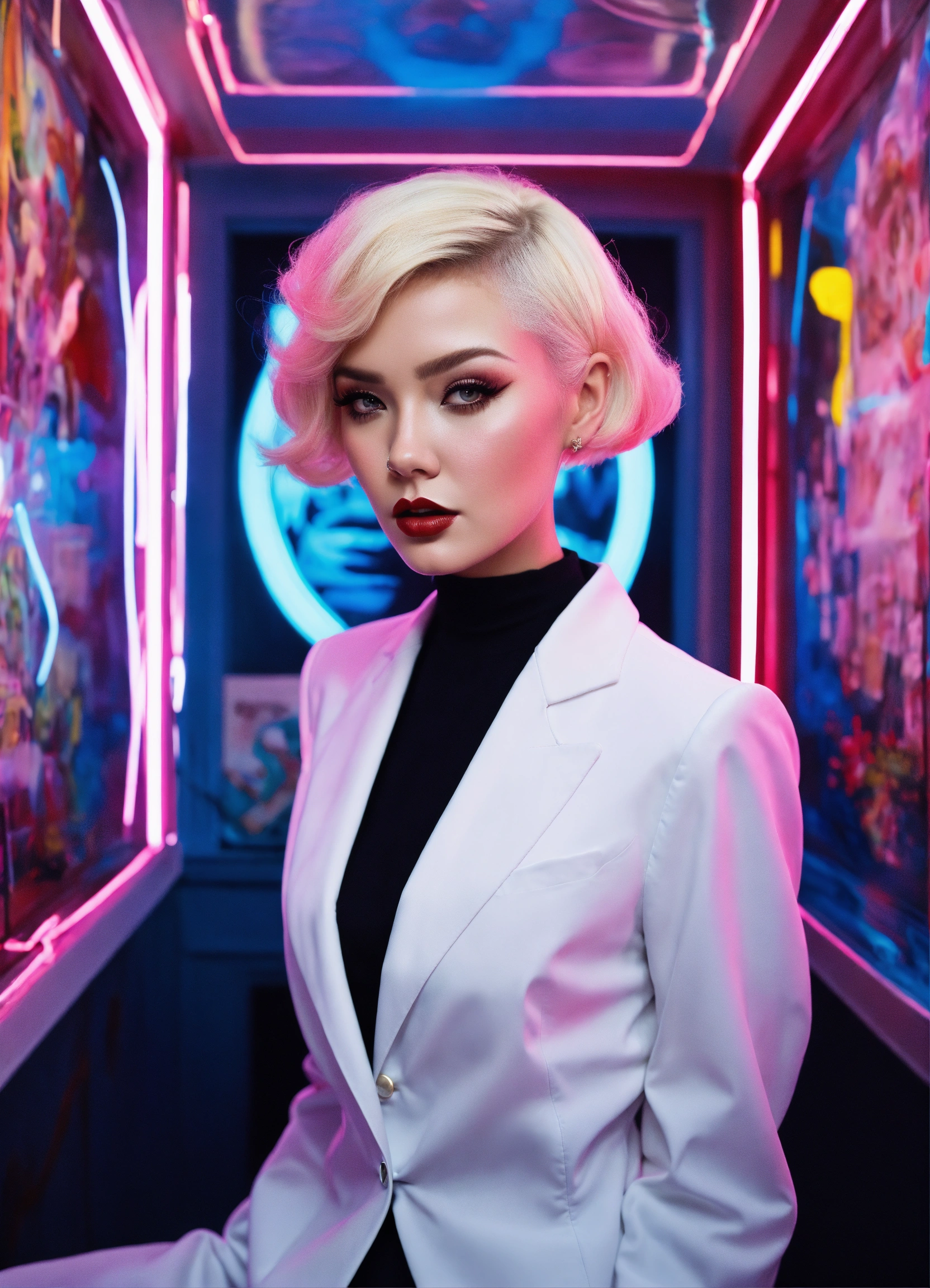 Lexica - Half body front portrait Photography, in front of strobing ...