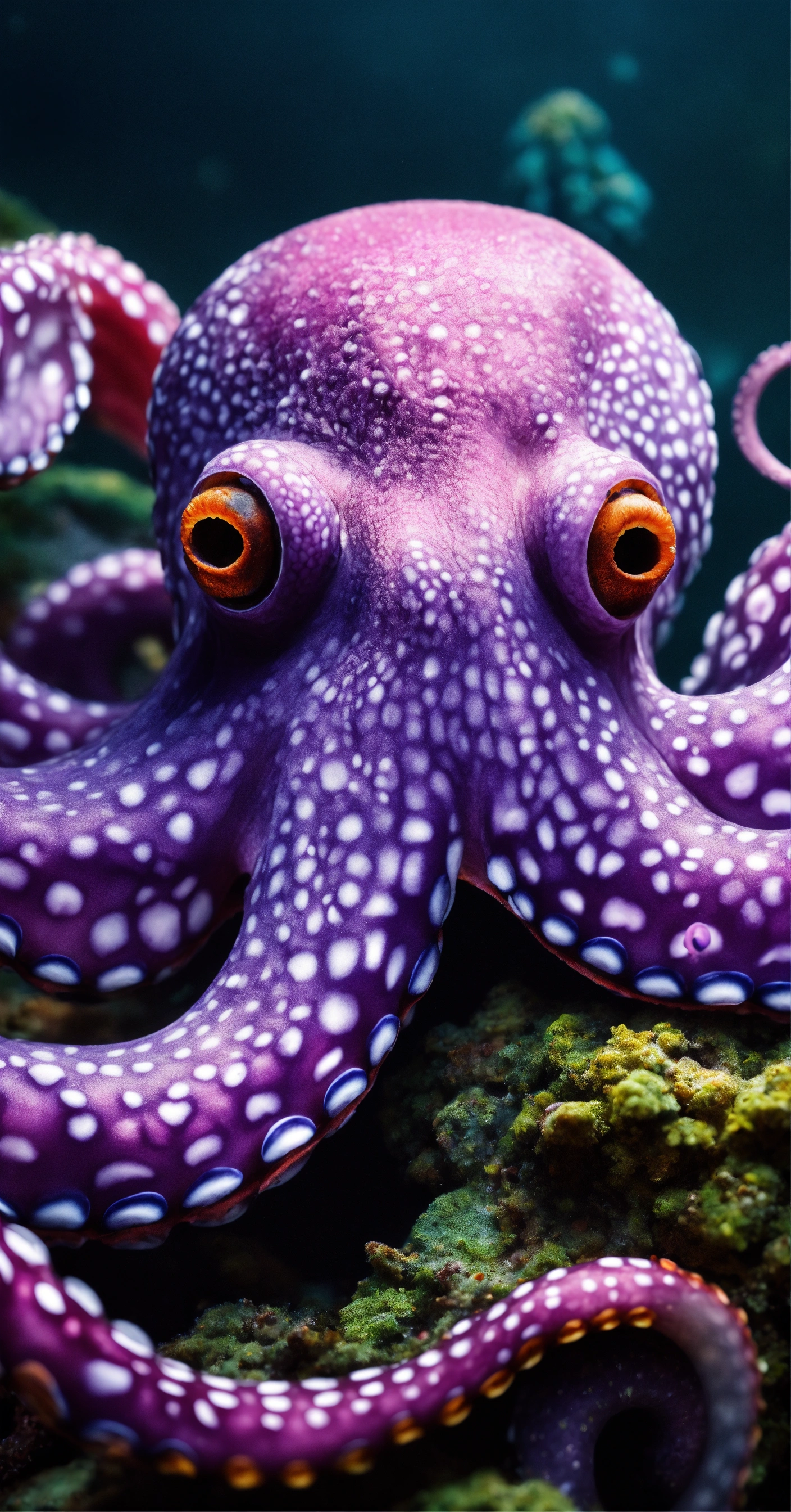 Lexica - Hyper realistic art purple octopus
