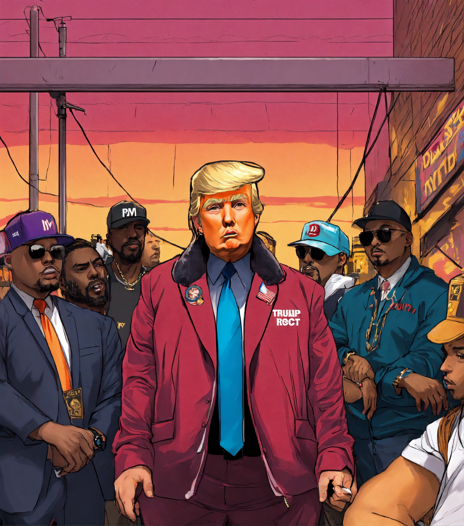 Lexica - Donald trump dressed as a rapper