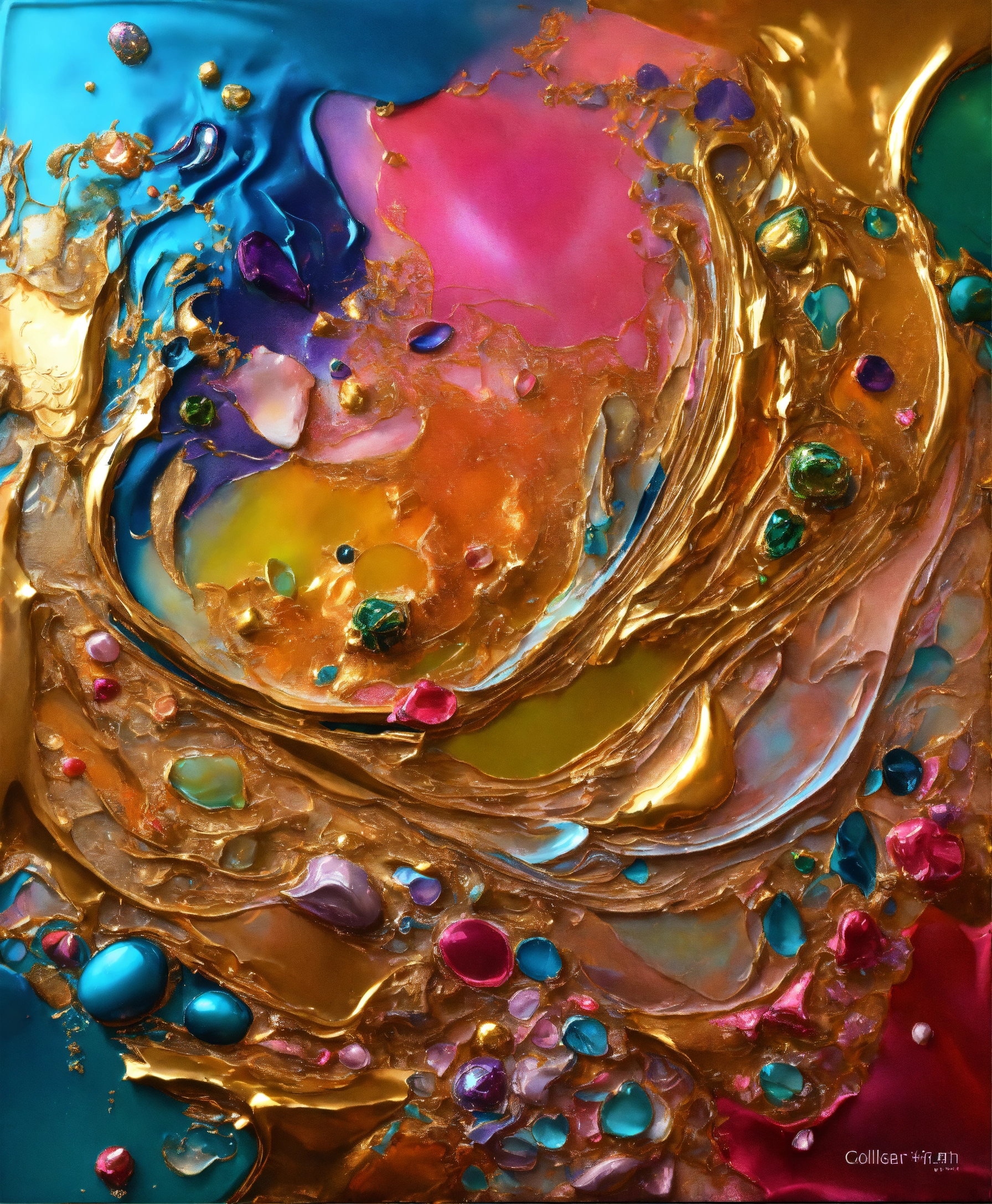 Lexica - Colorful abstract painting oil and water complex complicated ...