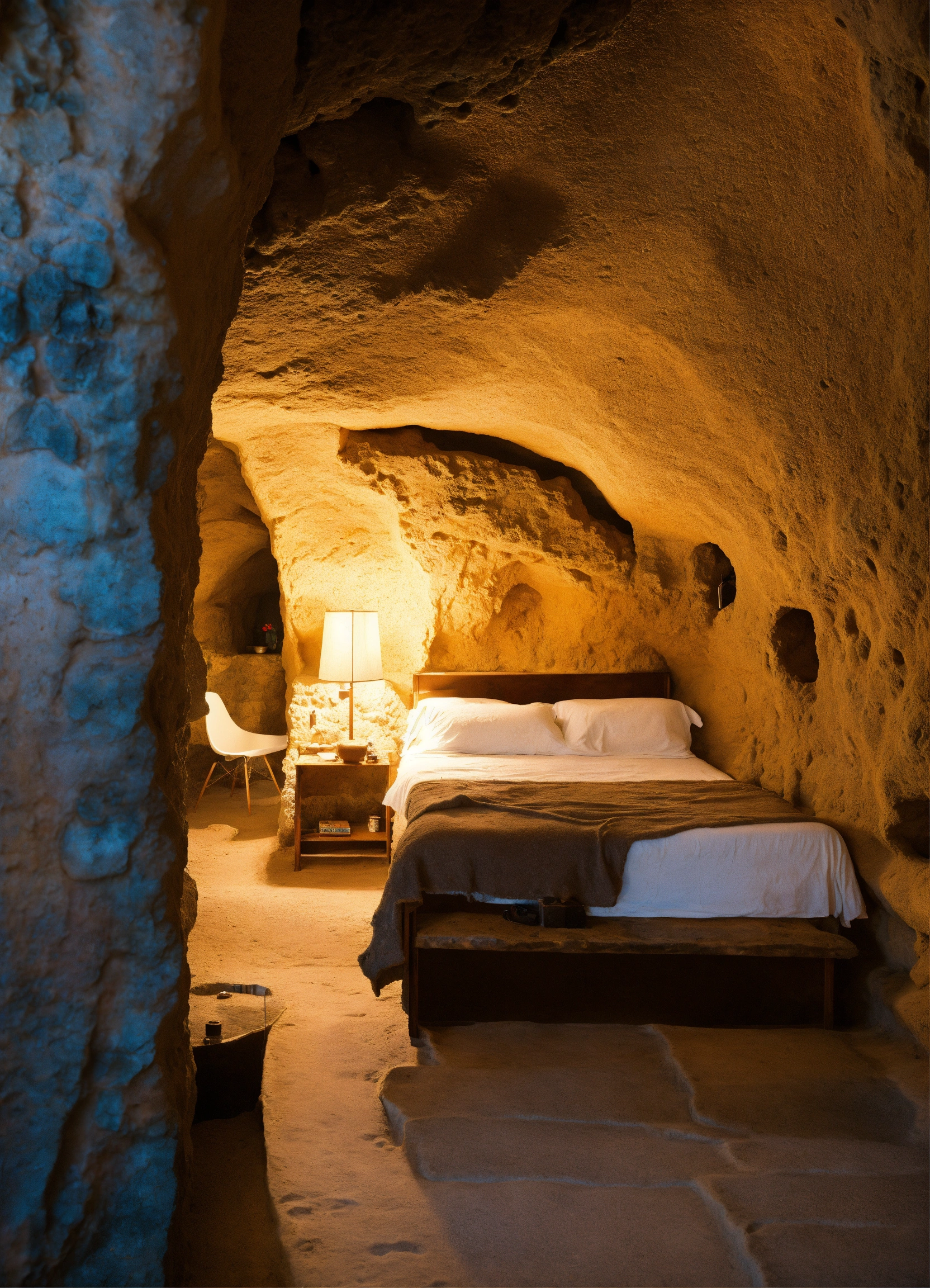 Lexica - Beautiful Cave house embedded into a Mountain