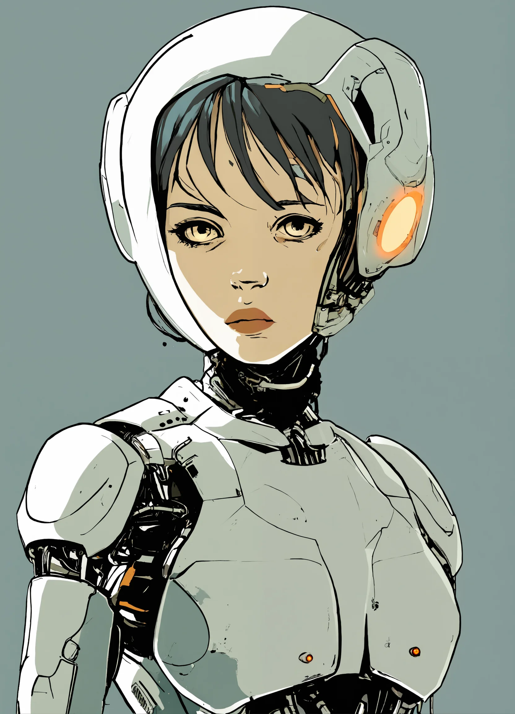 Lexica - Simple illustration of a young female cyborg, sci fi, humanoid ...