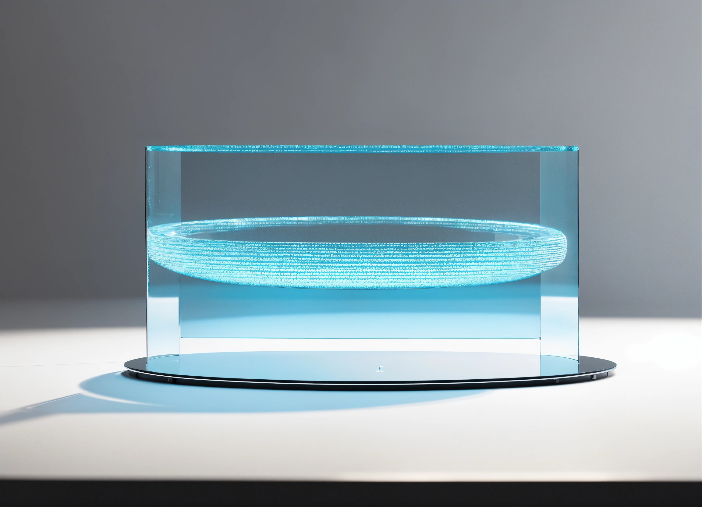 Lexica - Thin glass circle, seen from a side angle with a rotated ...