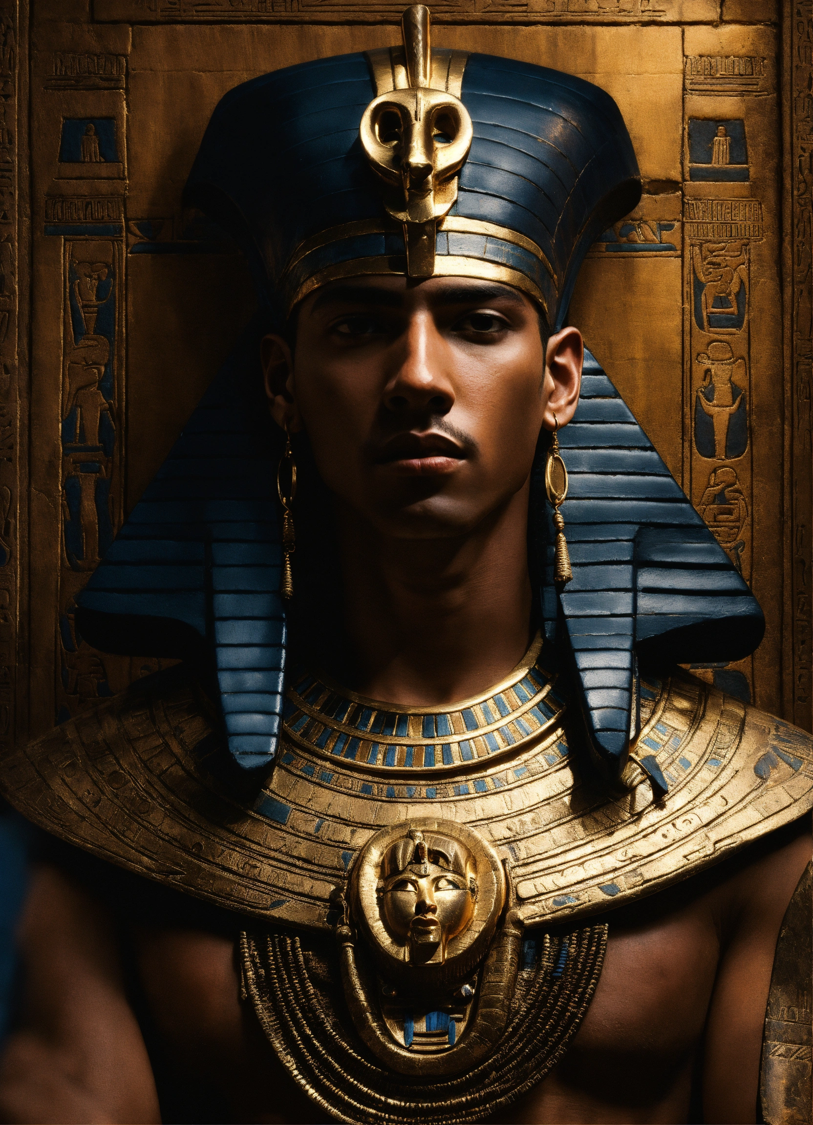 Lexica - Dark fantasy portrait of an ancient Egyptian male pharaoh