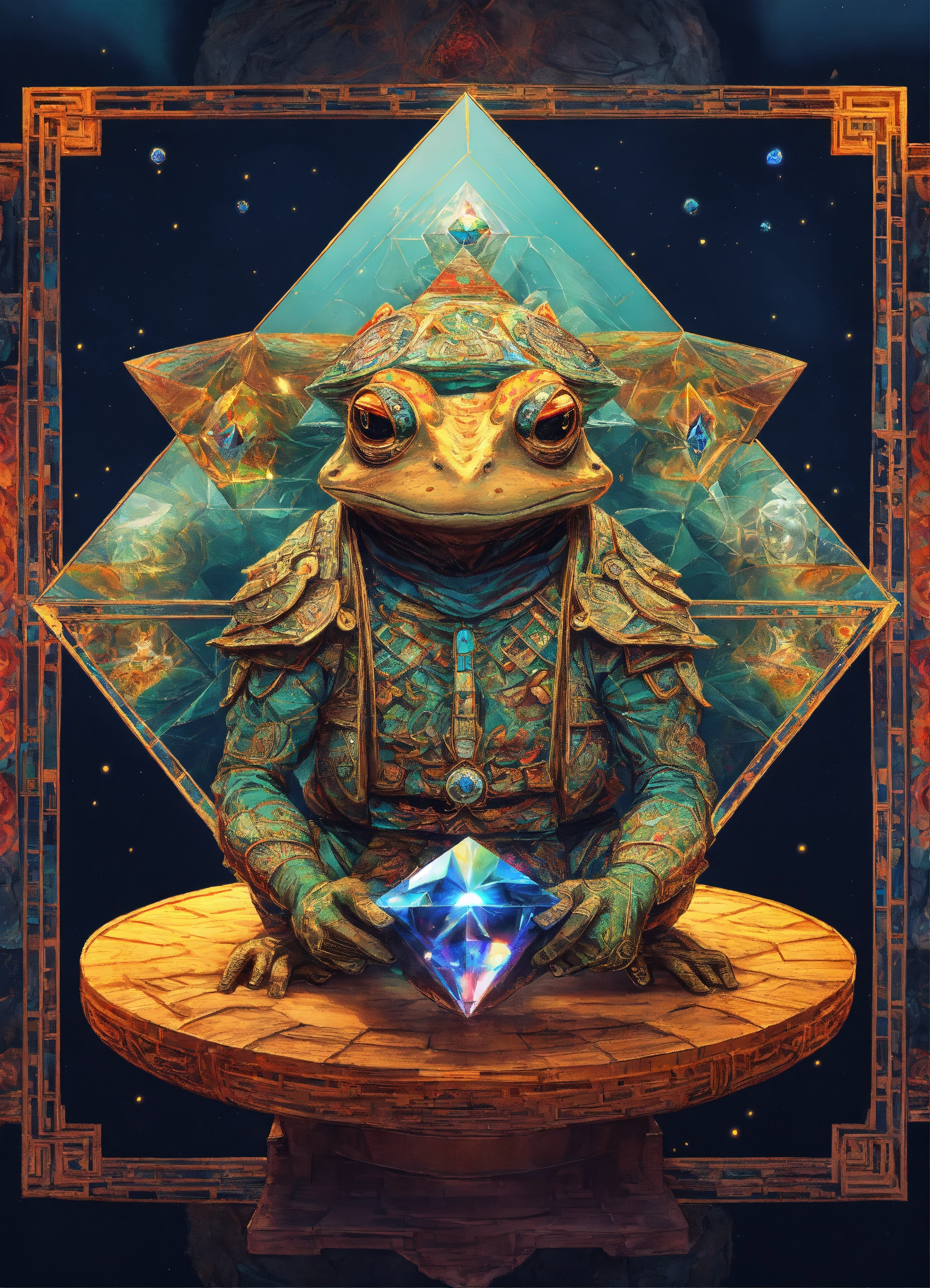 Lexica - Diamond Toad That is Samurai warrior that is meditating in a ...