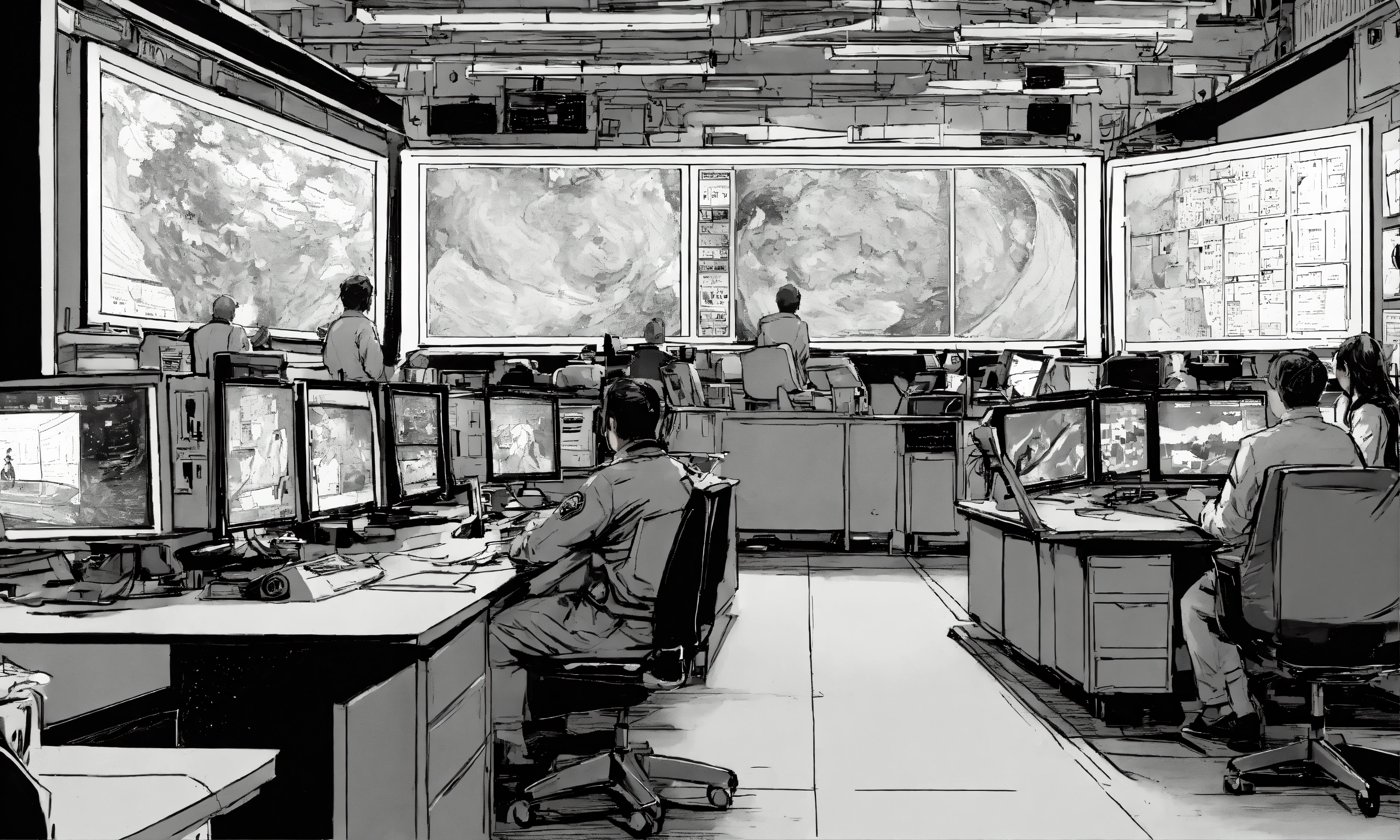 Lexica - Mission control chaotically cheering, comic, impressionism ...