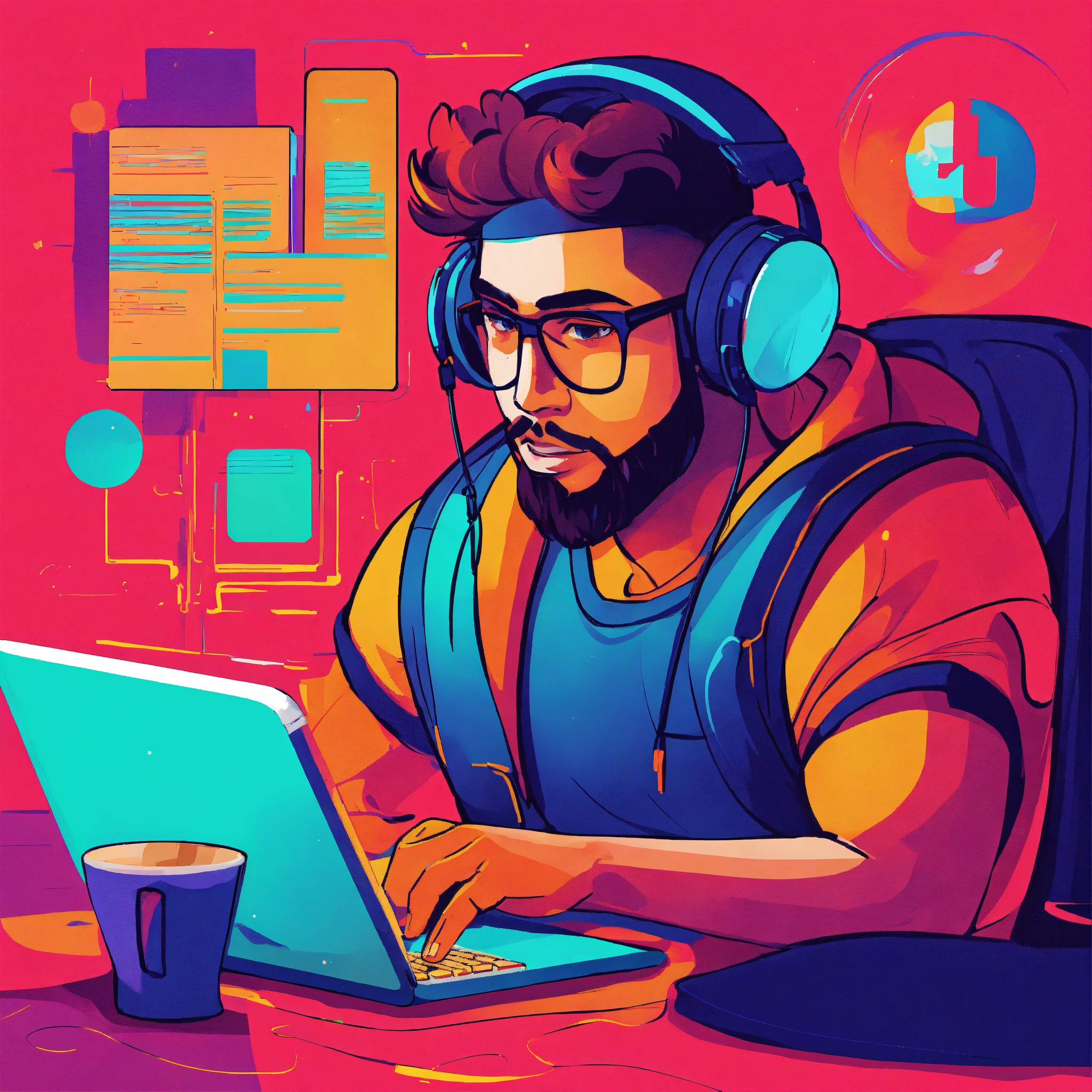 Lexica - An imaginative illustration of a software developer exploring ...