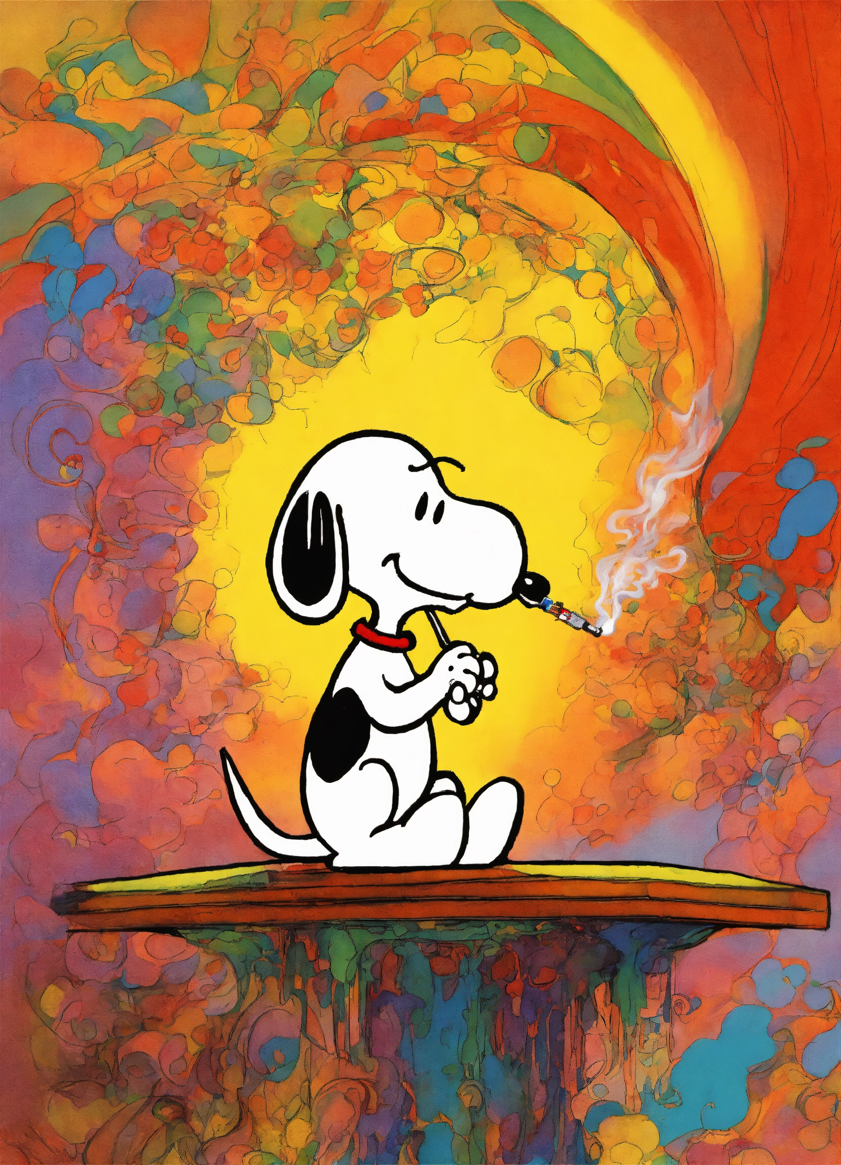 Lexica - Snoopy smoking a pipe, abstract, psychedelic,, dream dimension ...