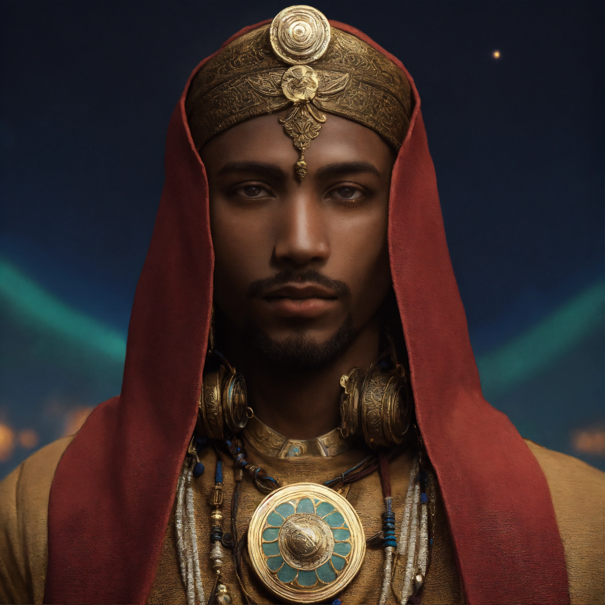 Lexica - Destiny, Spiritual, karma, man, outfit, front view, higher ...