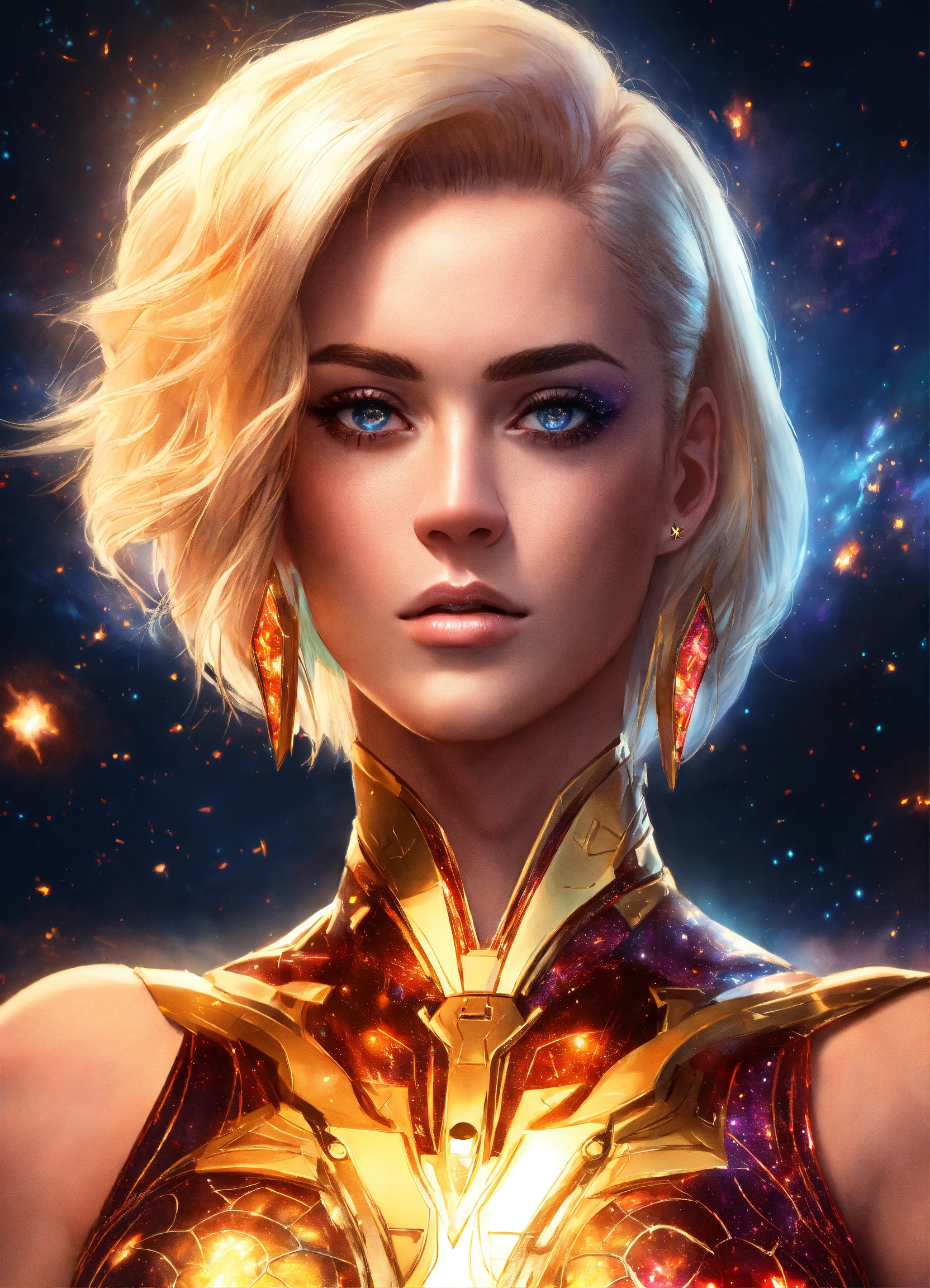 Lexica - Beautiful villain with platine blonde short hair, katy perry ...