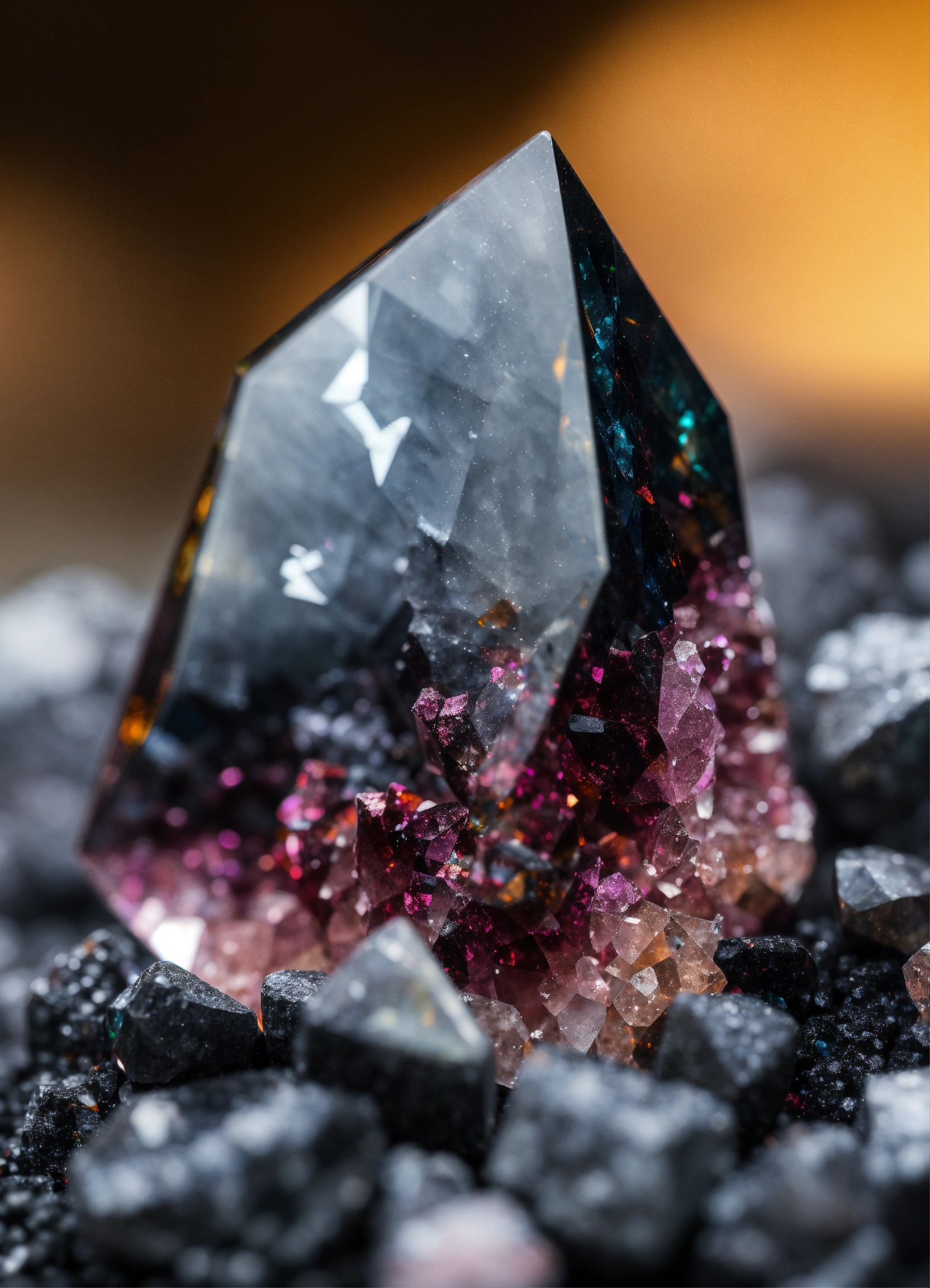 Lexica - A close-up view of a Merlinite crystal in 4k ultra hd