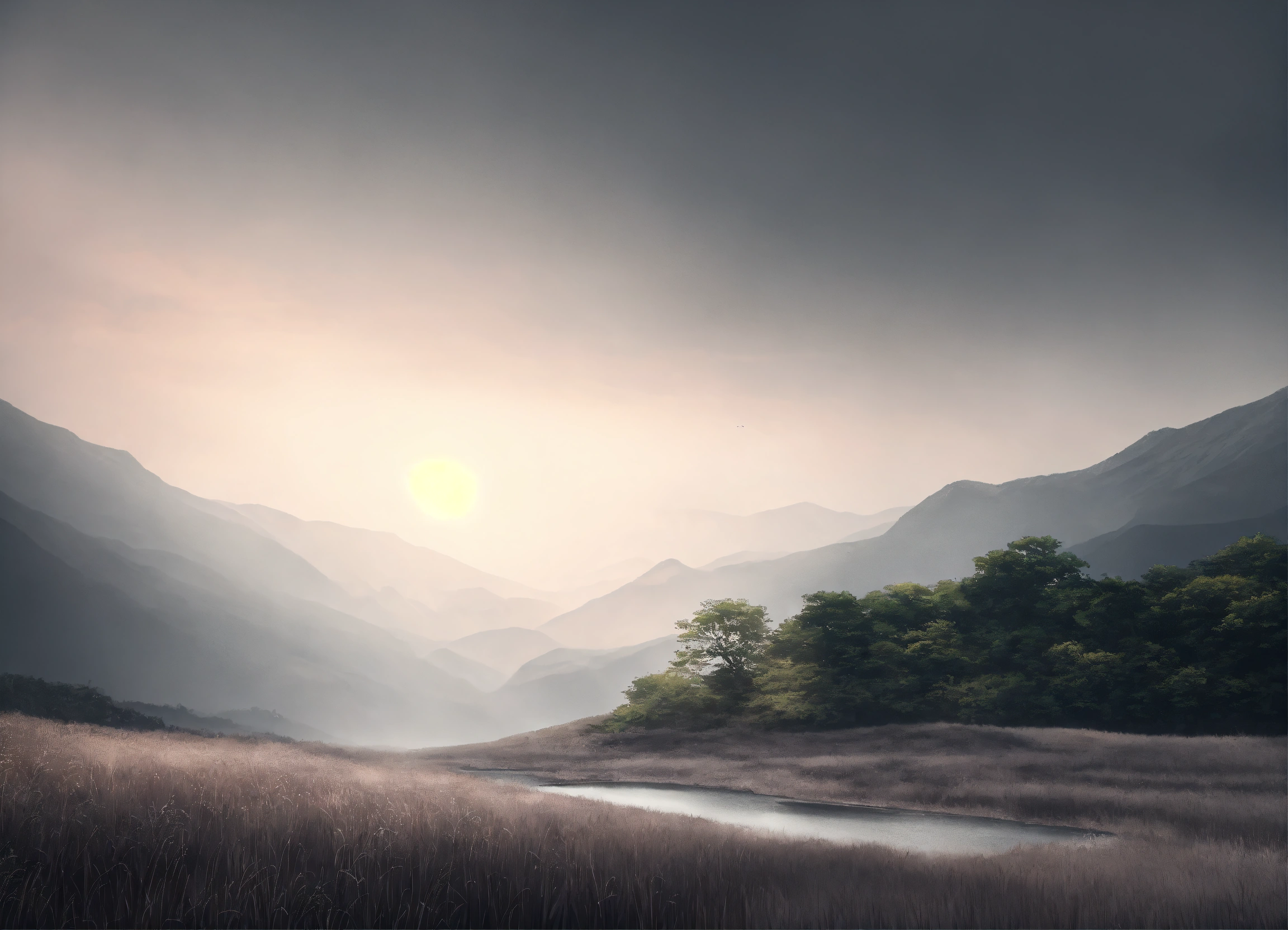 Lexica - Minimalistic grey photo-realistic nature background