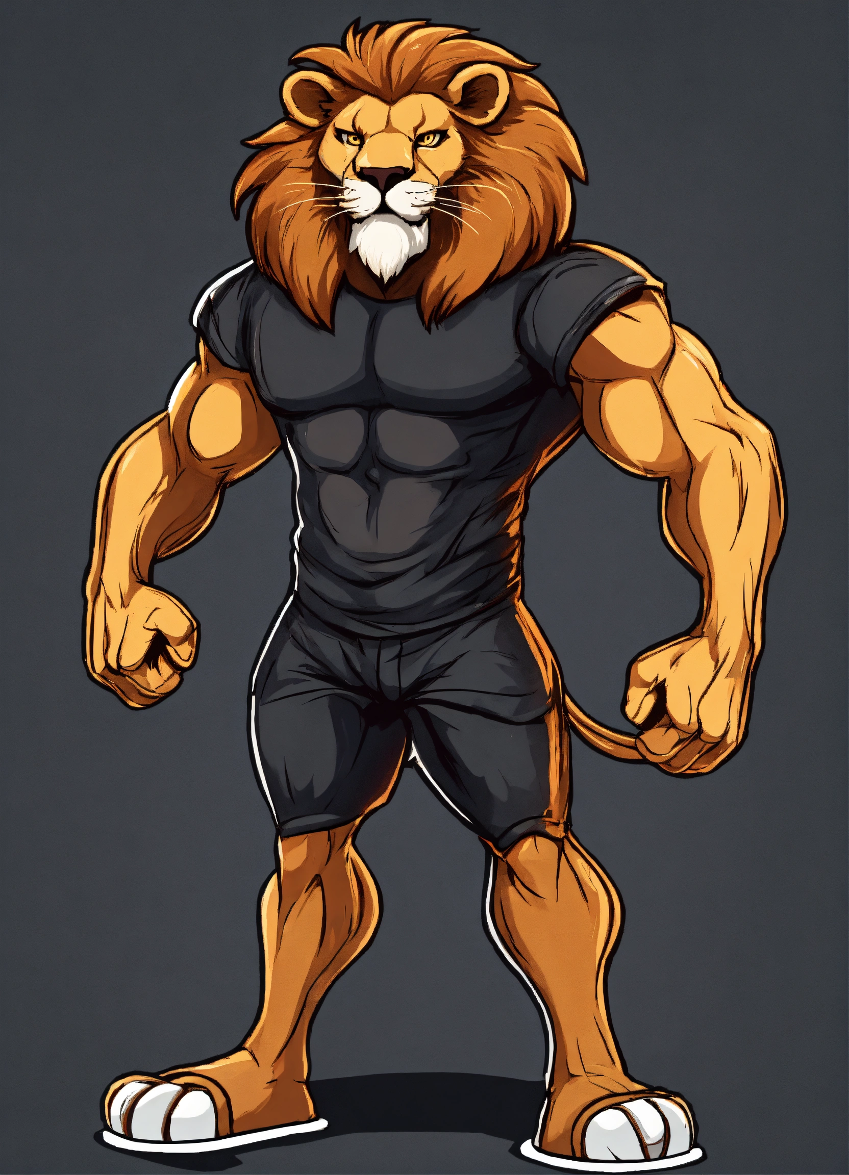 Lexica - Lion mascot with a human body cartoon character wearing a ...