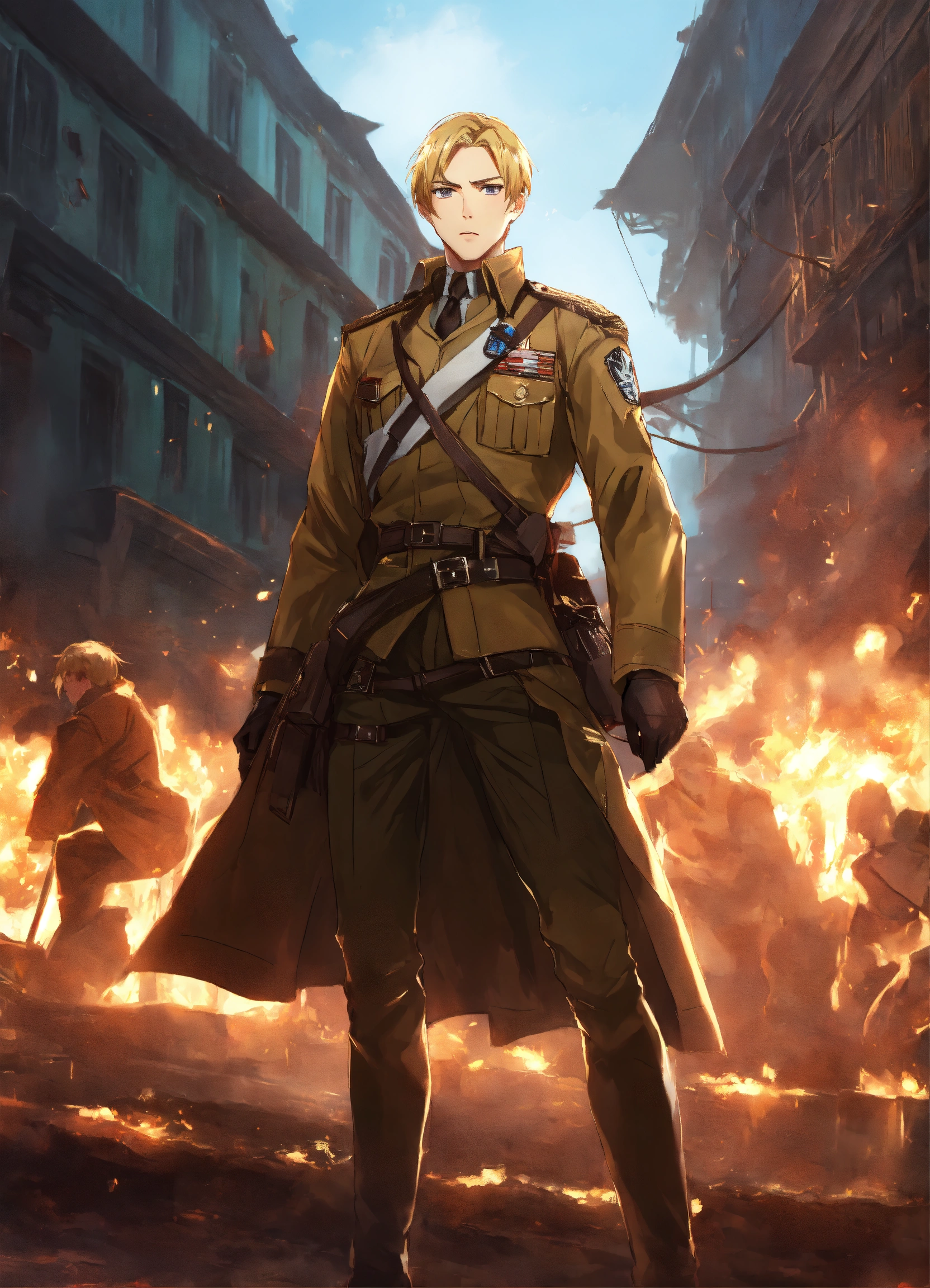 Lexica - Attack on tittan, one arm, Commander Erwin, 8k,