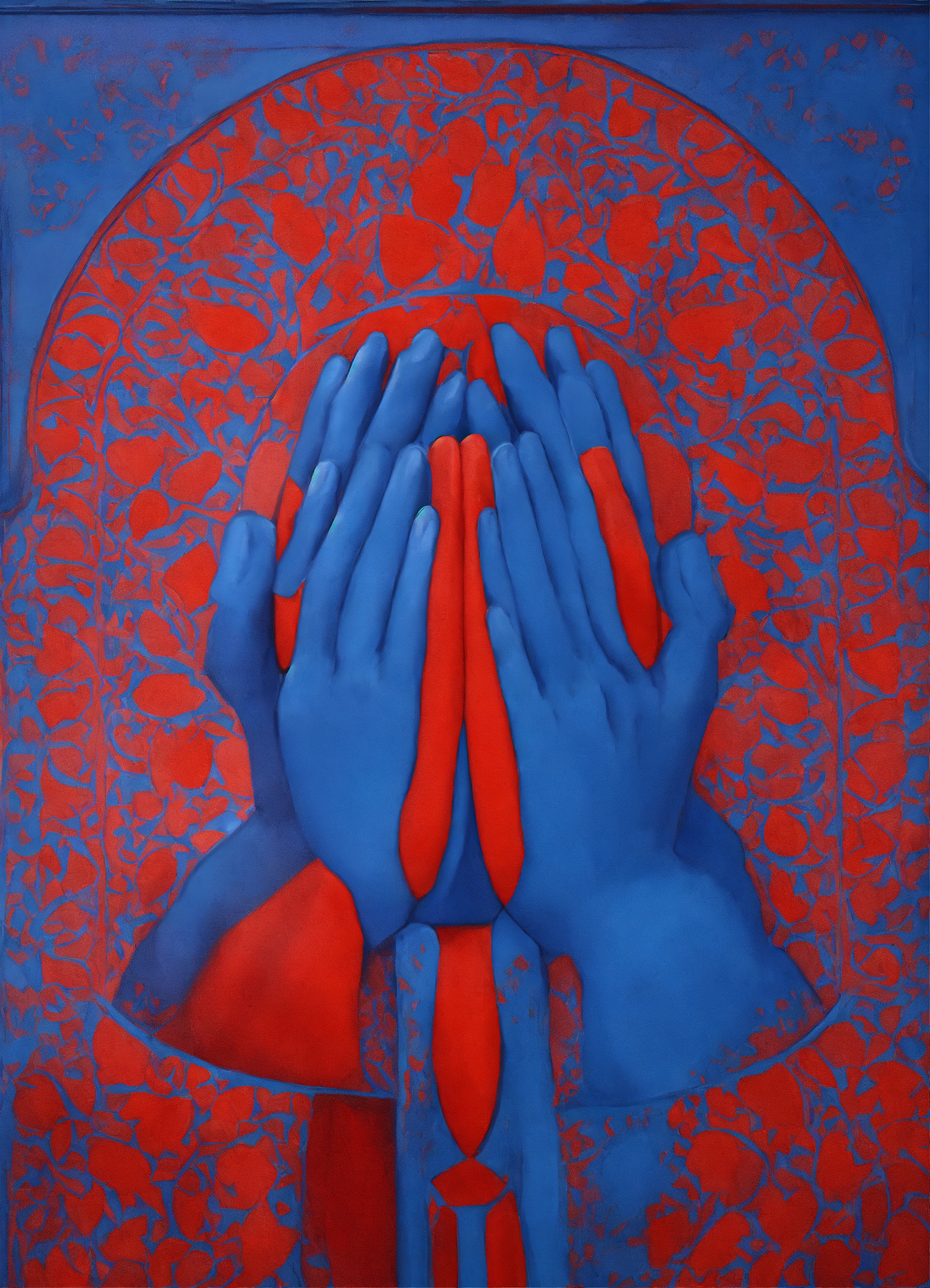 Lexica - Red blue hands praying