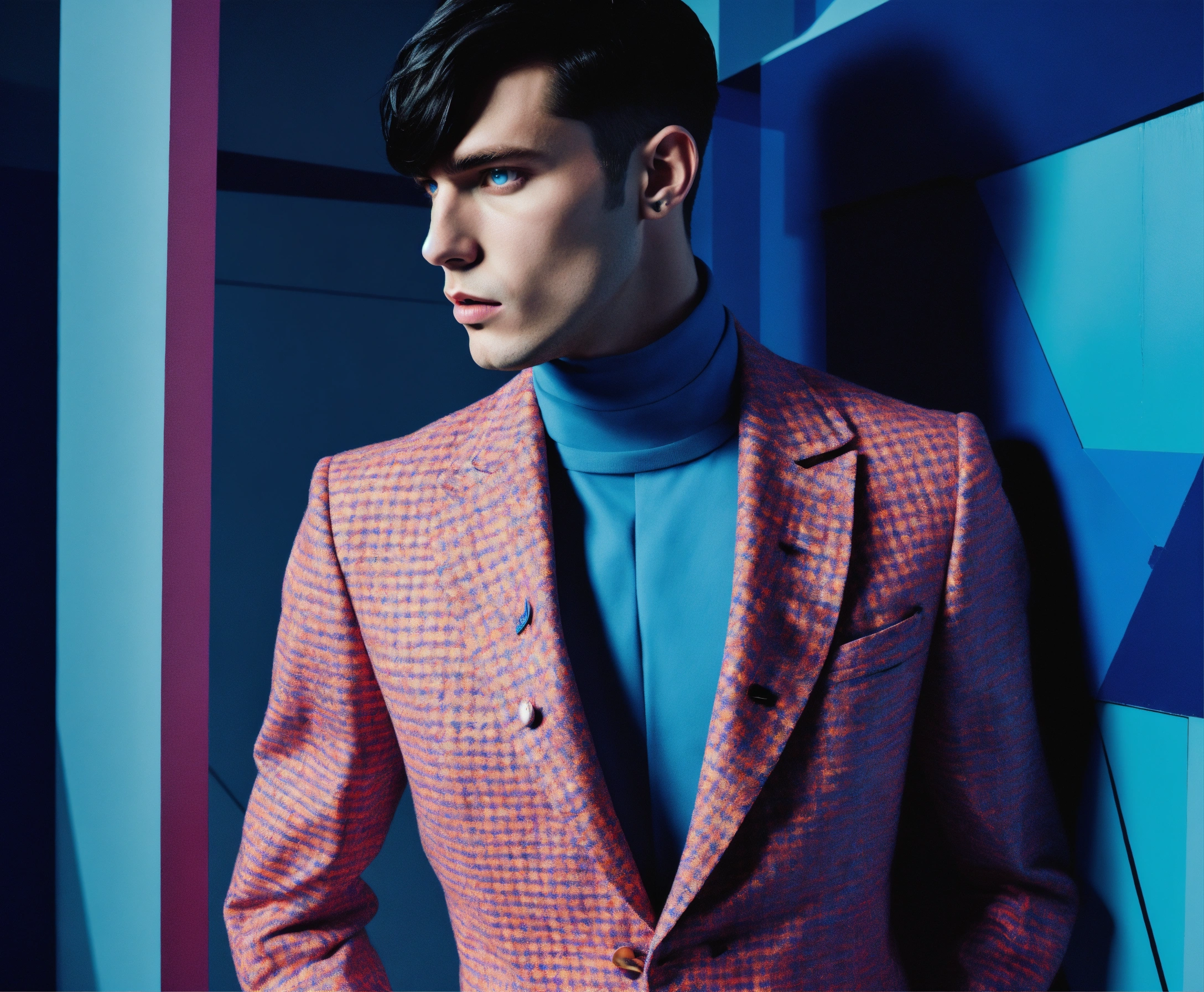 Lexica - Handsome male model,pale skin, black hair , blue eyes glasgow ...