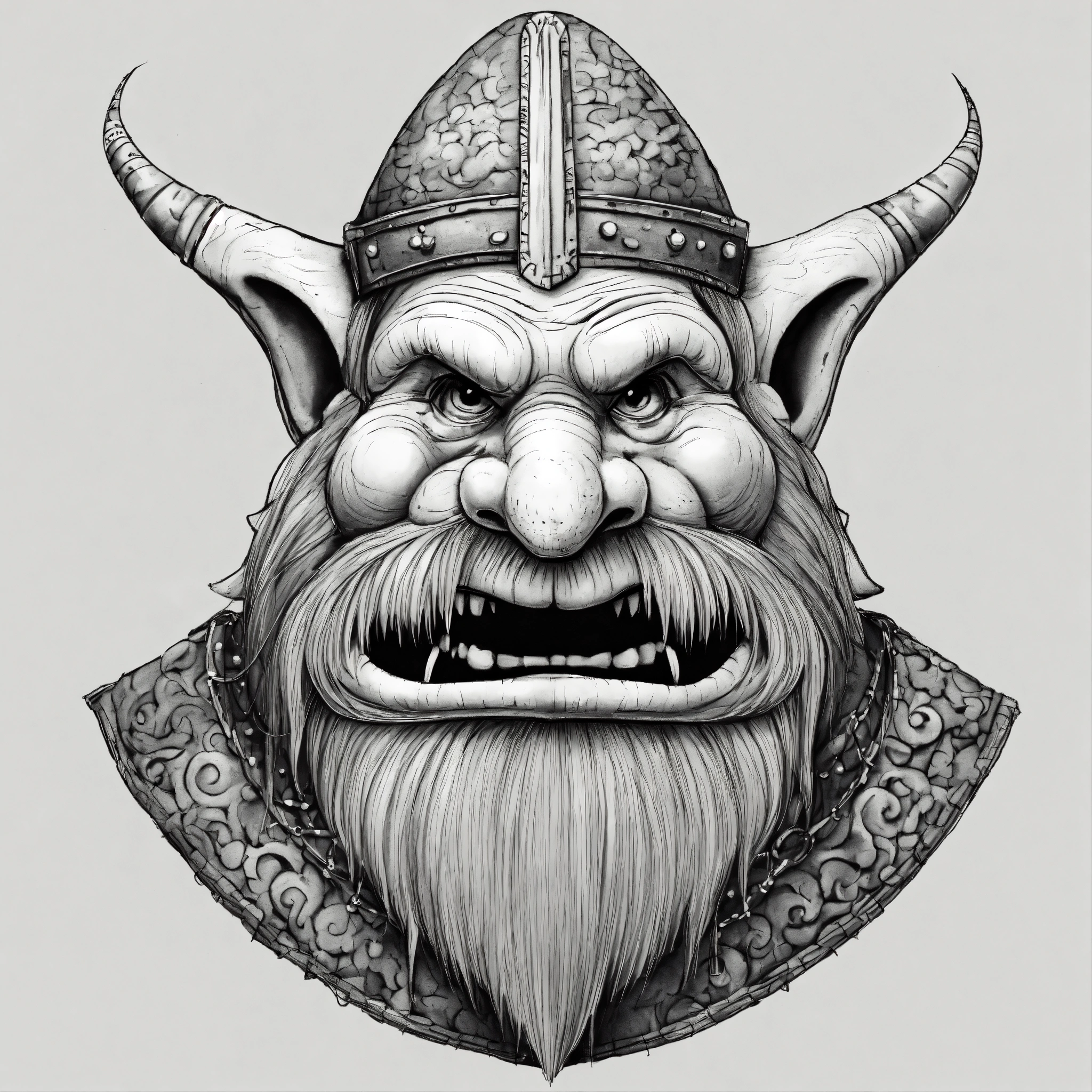 Lexica - Draw one funny troll head fantastic medieval. The drawing is ...