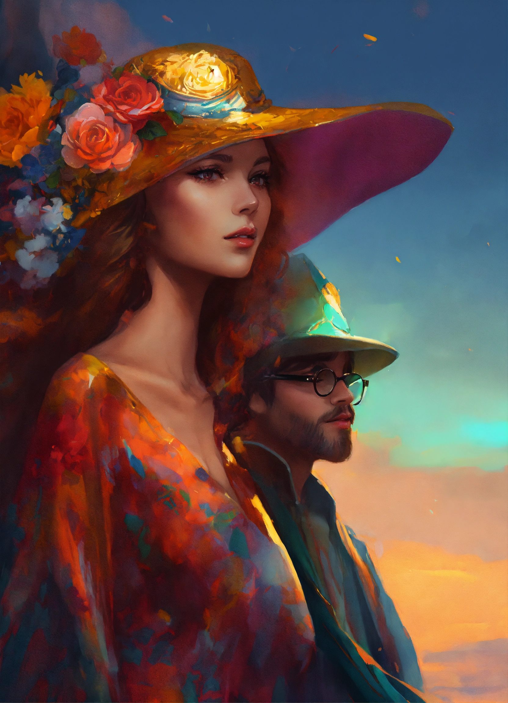 Lexica - Soreal, digital painting, fantasy, fashin lady, with a man