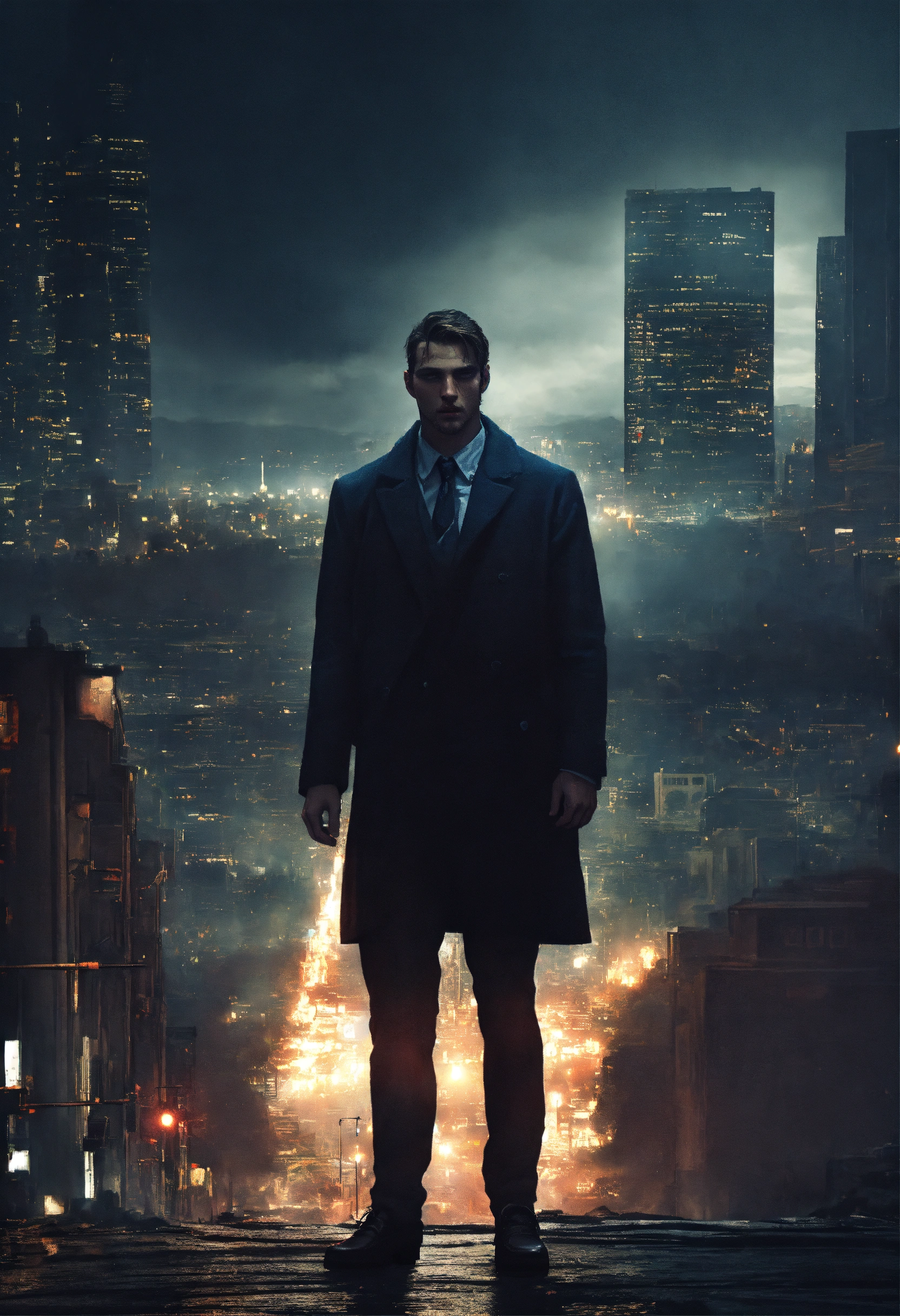 Lexica - Beautiful tall man, kinnaman, apocalypse, dark, city, white ...