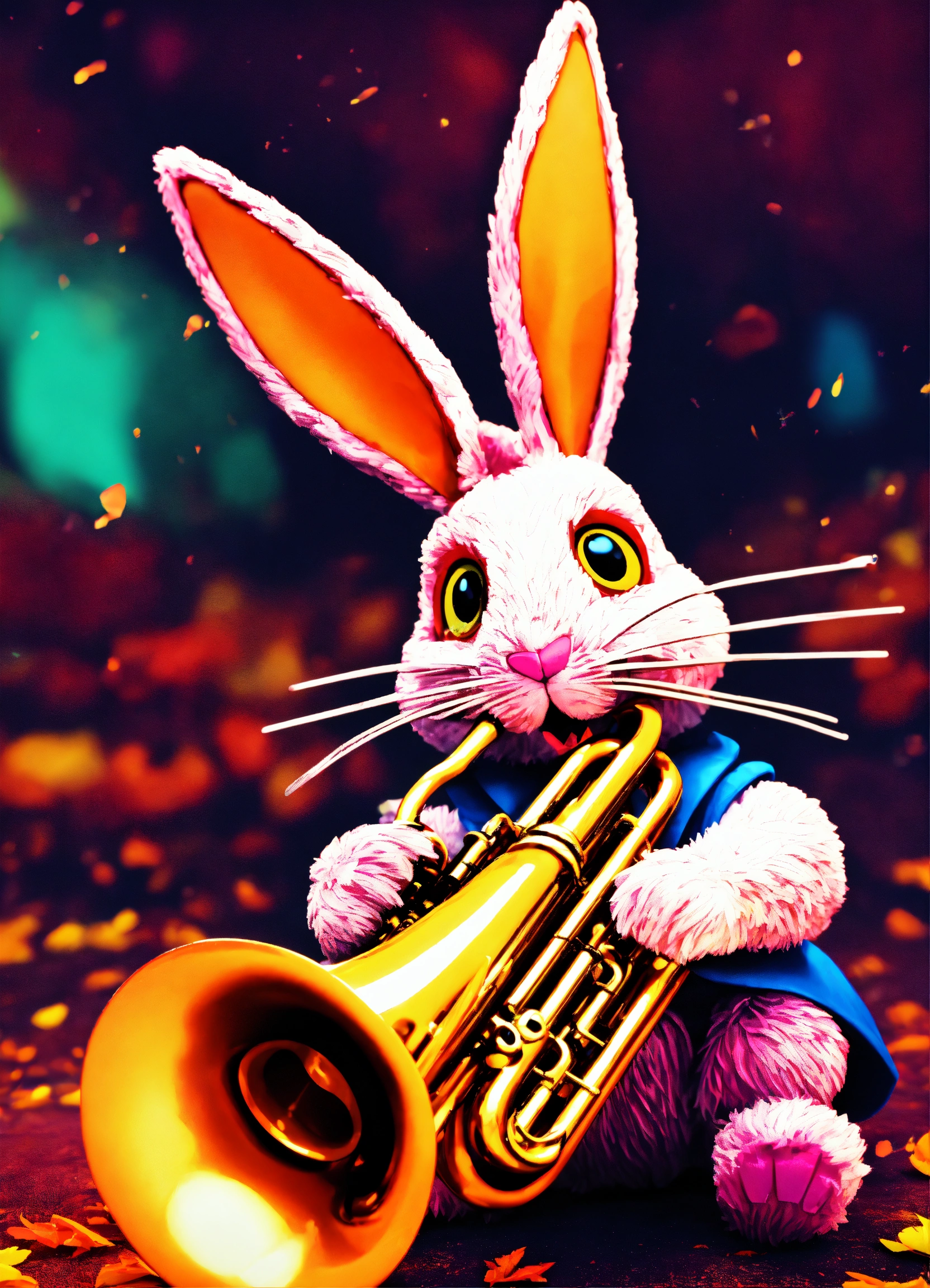 Lexica - An insane 3d toy halloween furry musical bunny playing trumpet ...