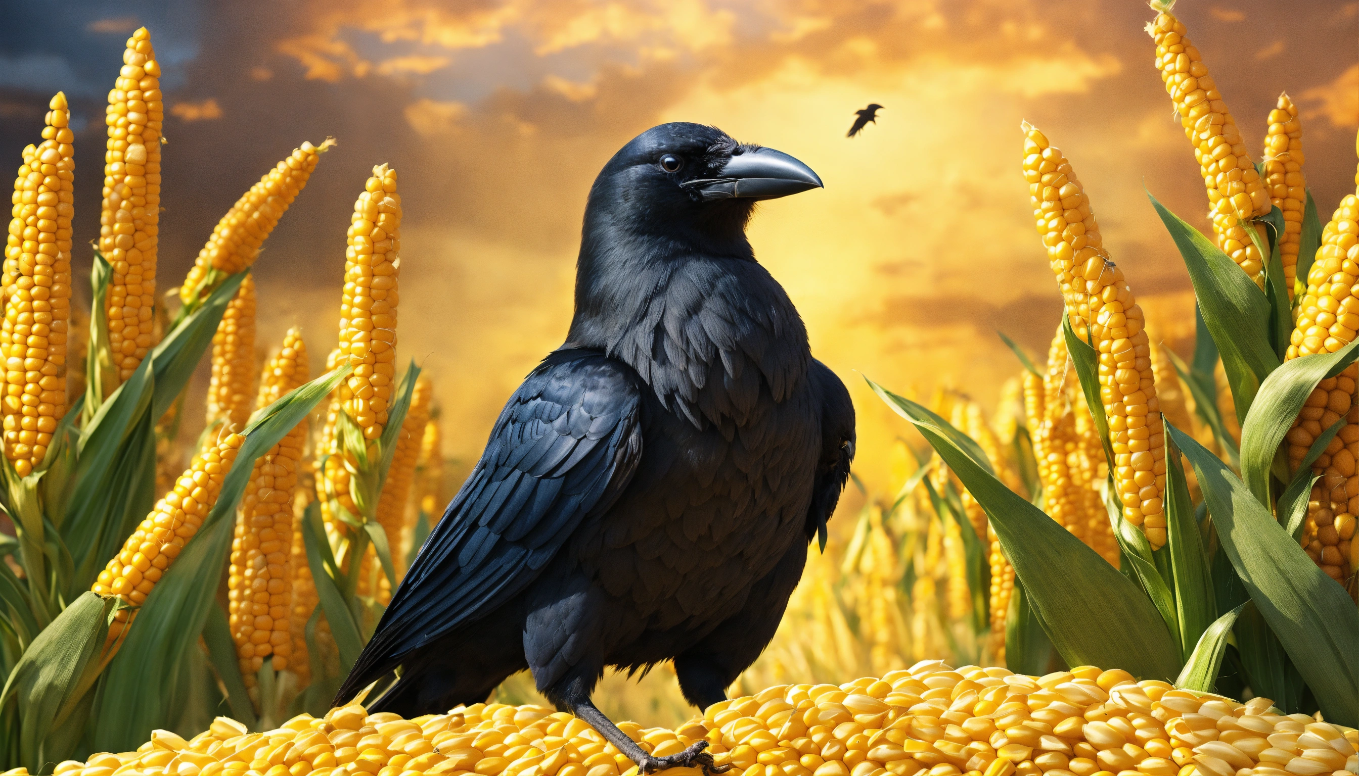 Lexica - One crow sitting on corn seeds .," 3D pictures, storybook ...