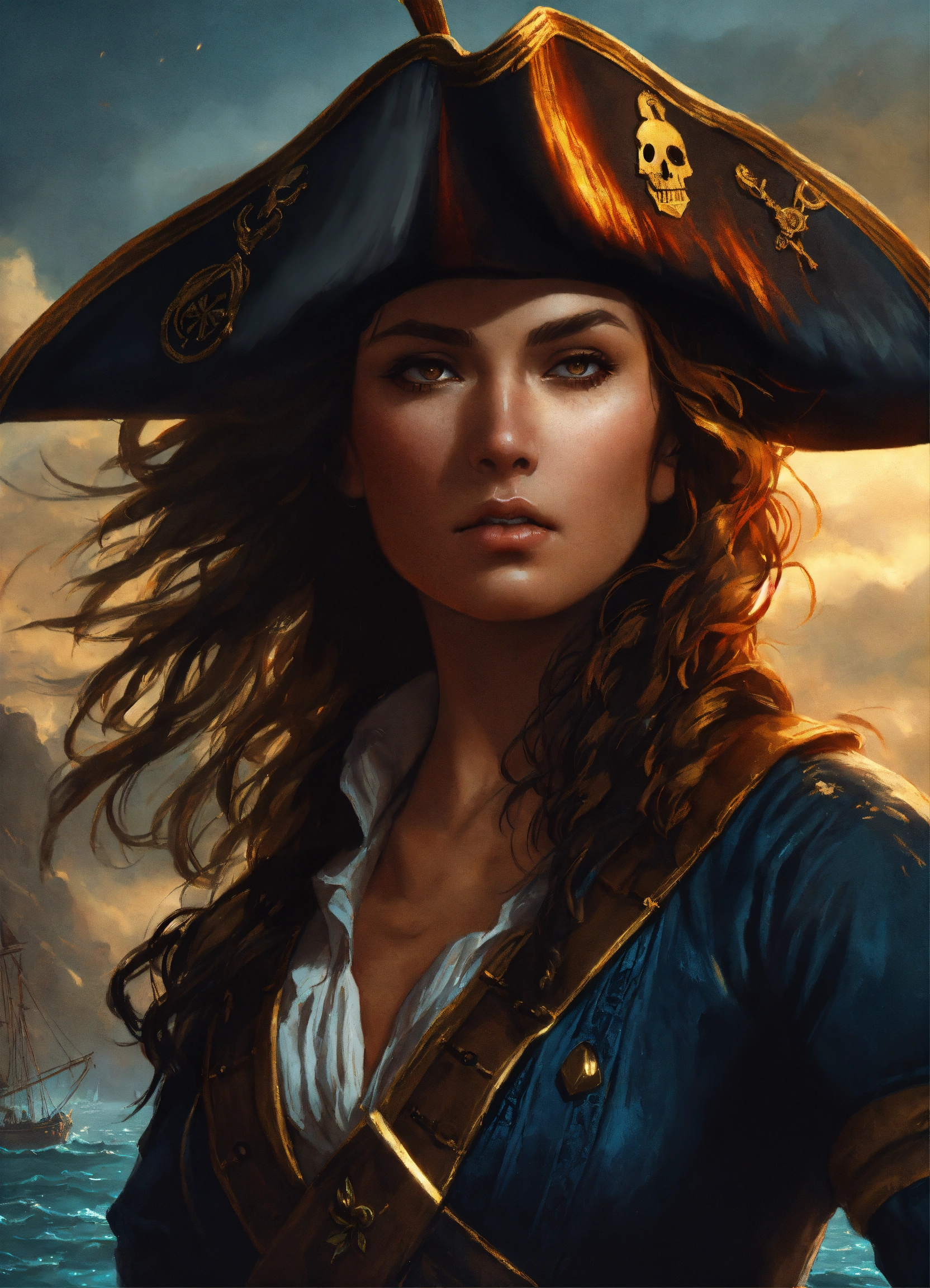 Lexica - Breathtaking Epic Pirate movie poster, pirate crew, Close Up ...