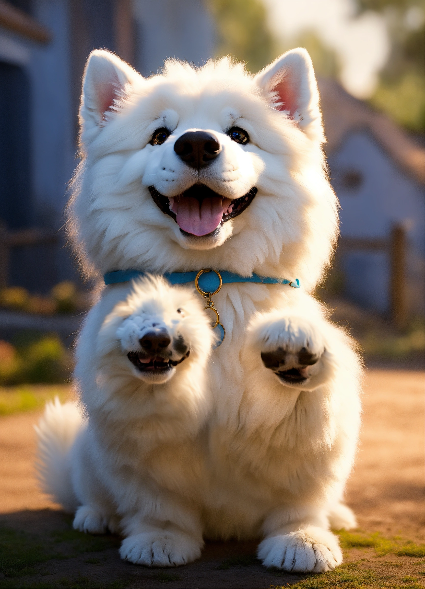 Lexica - A hand indicating for the Samoyed dog to paw, inspired by ...