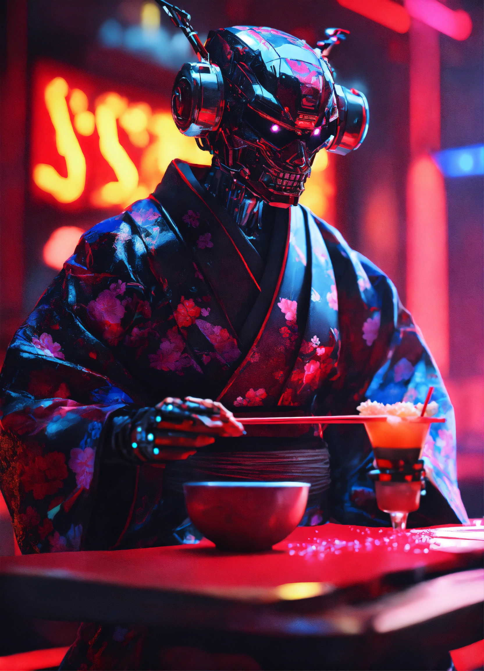 Lexica - Dark aesthetic, a realistic grunge ugly robot cyborg eating ...