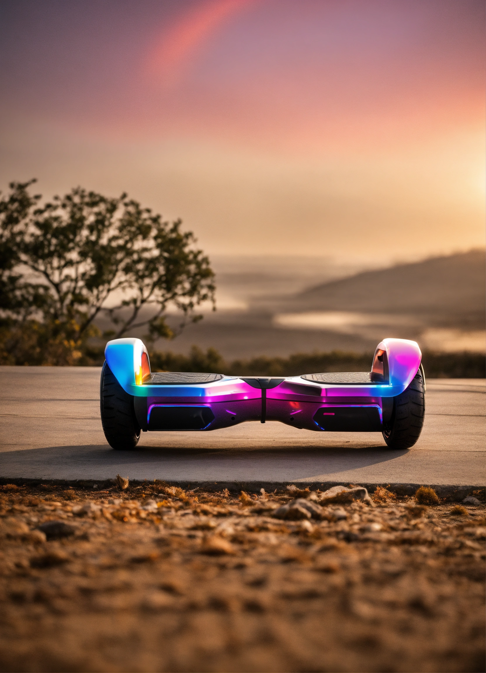 Lexica - Hoverboard on plain background.